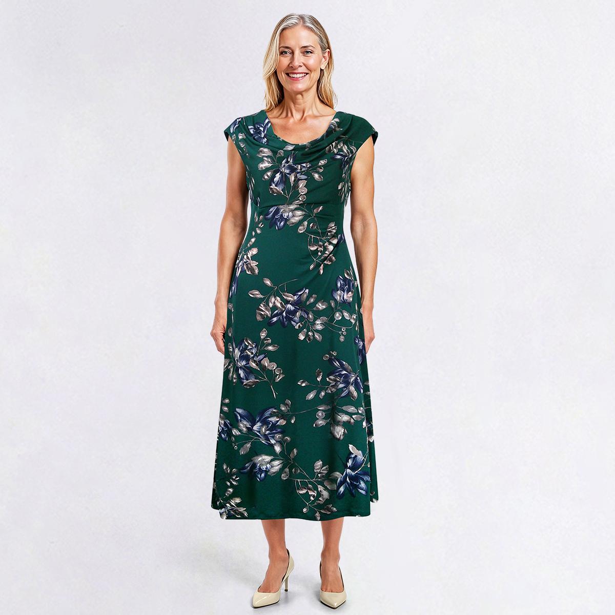 Click here for Petite Connected Apparel Cap Sleeve Floral Drape A... prices