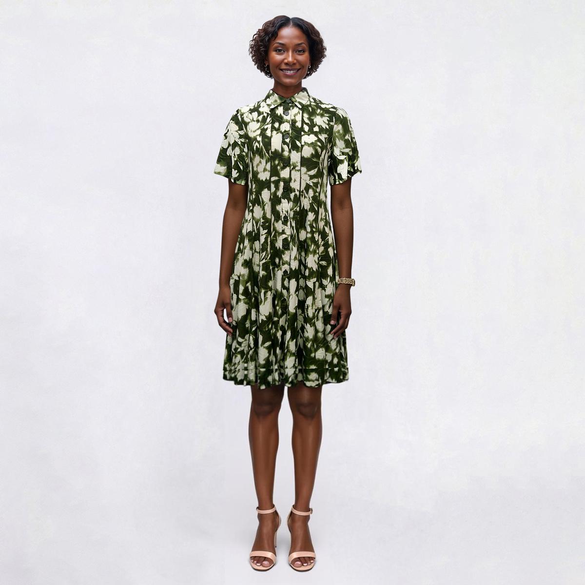 Click here for Womens Sami & Jo Short Sleeve Button Down Leaf Shi... prices