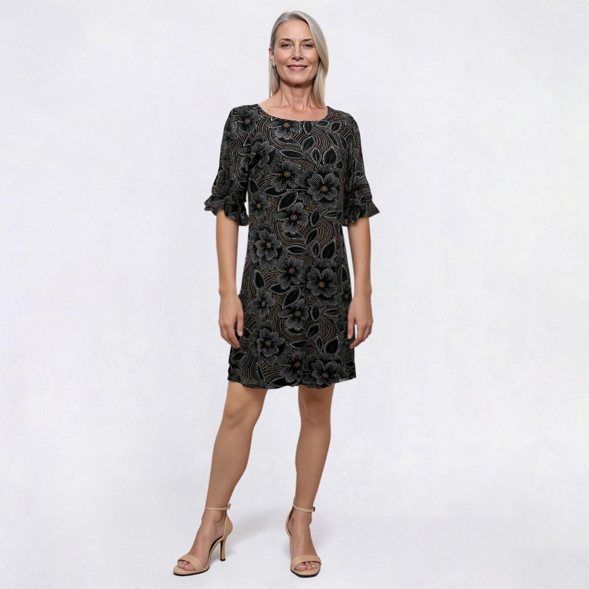 Click here for Womens Harper 241 Elbow Sleeve Boat Neck Floral Sh... prices