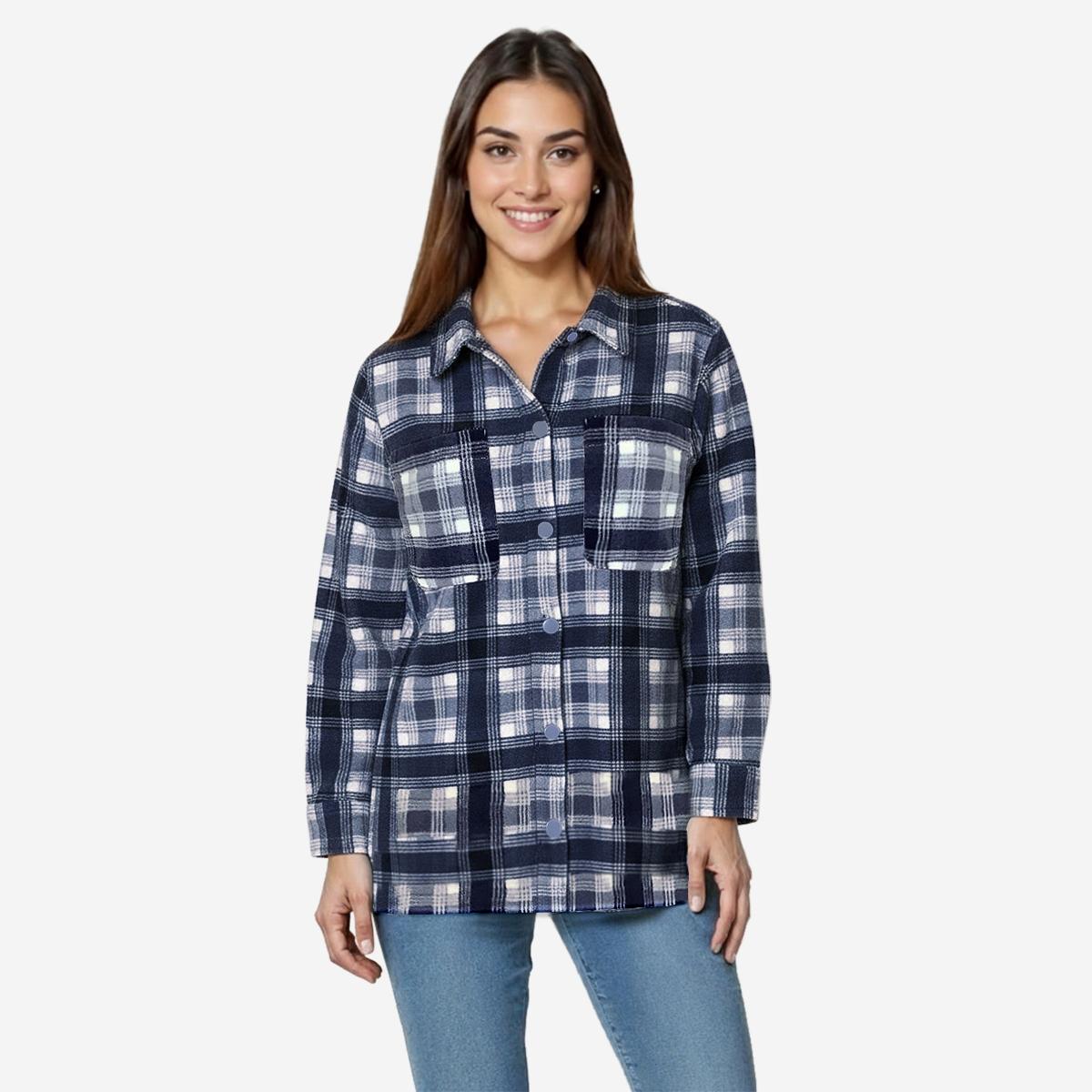 Click here for Womens Mountain Ridge Long Sleeve Micro Fleece Pla... prices