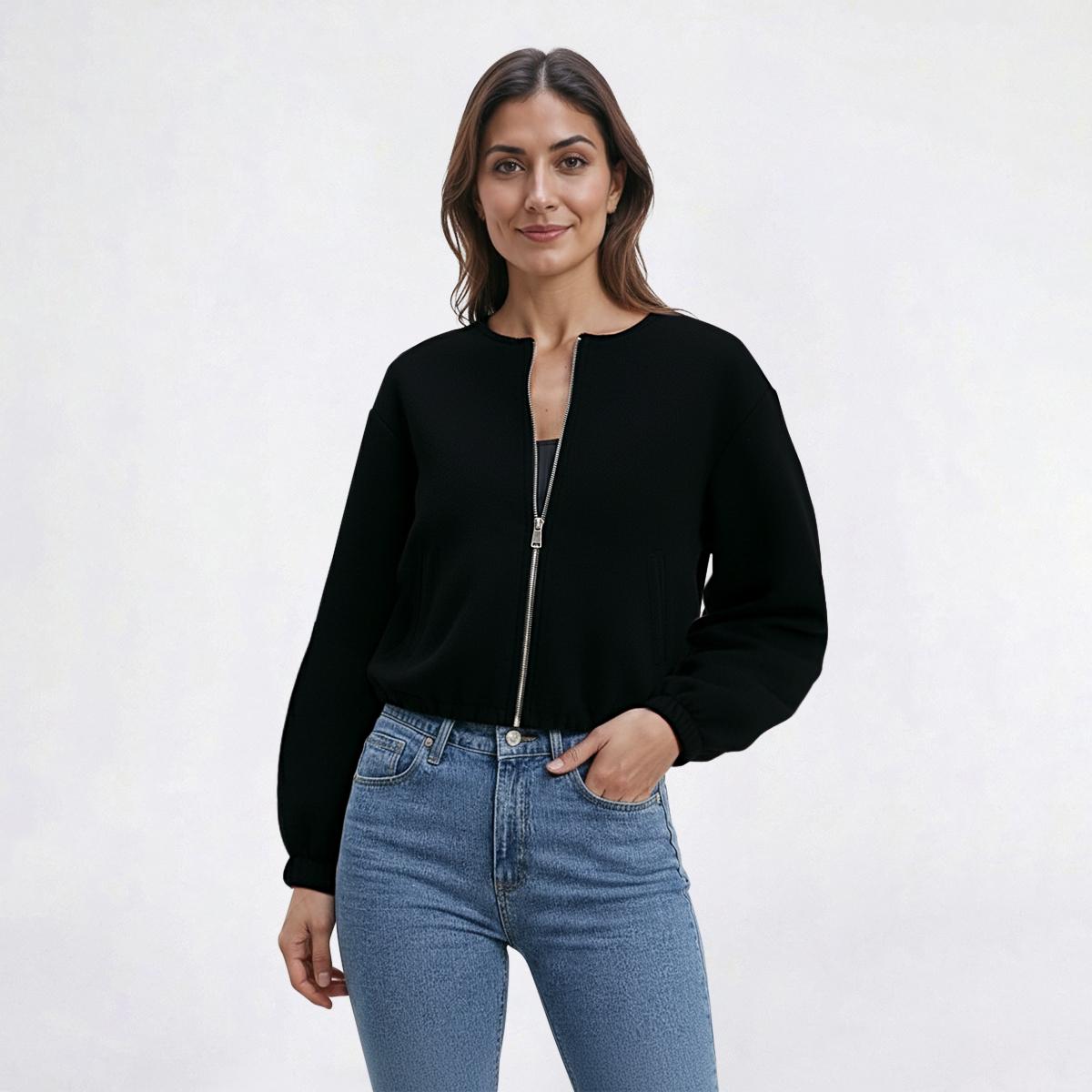 Click here for Womens Architect(R) Zip Front Bubble Hem Bomber Ja... prices