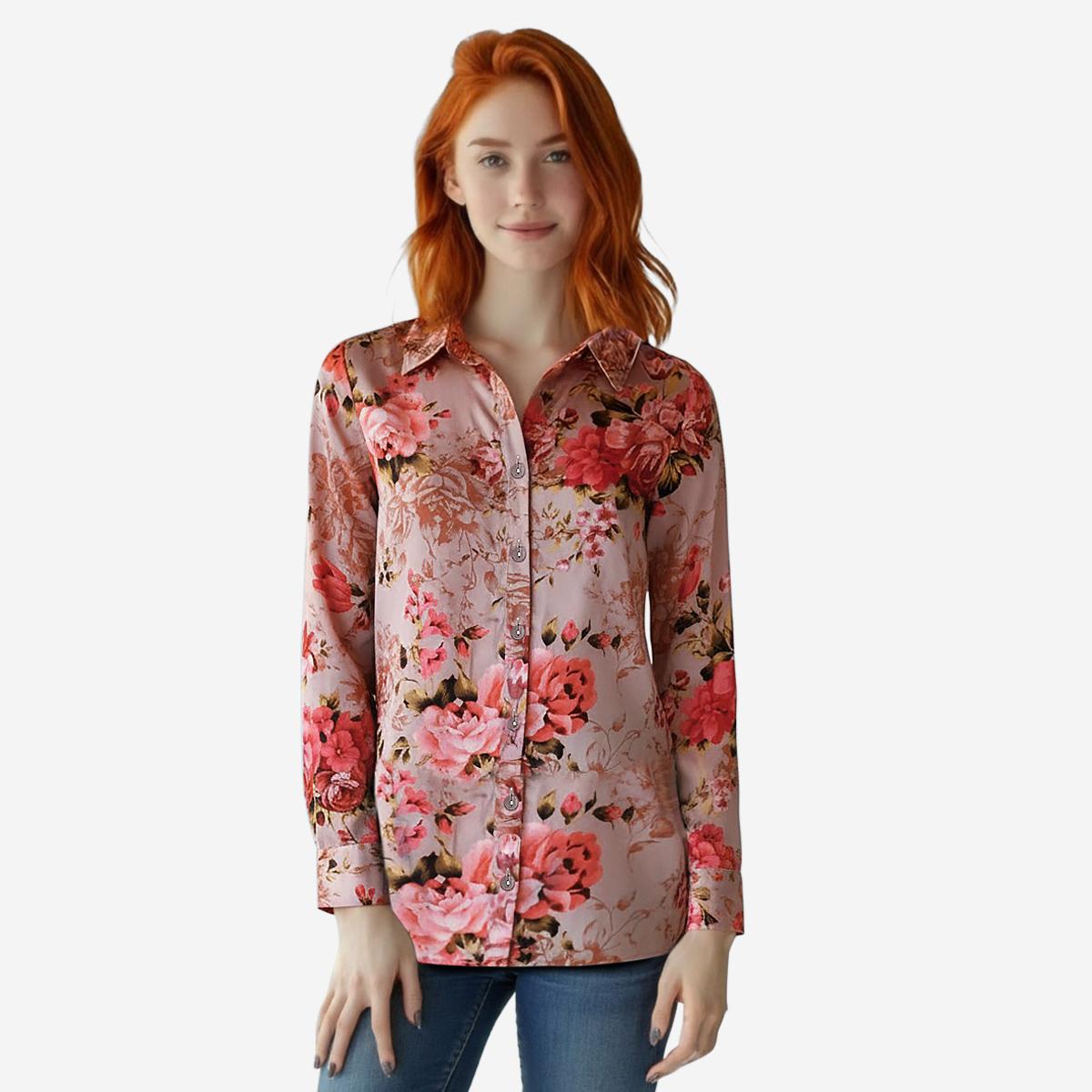 Click here for Juniors A. Byer Long Sleeve Floral Casual Button D... prices