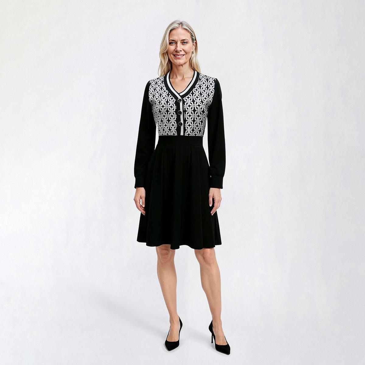 Click here for Womens Birch Long Sleeve Geometric Chain Sweater D... prices