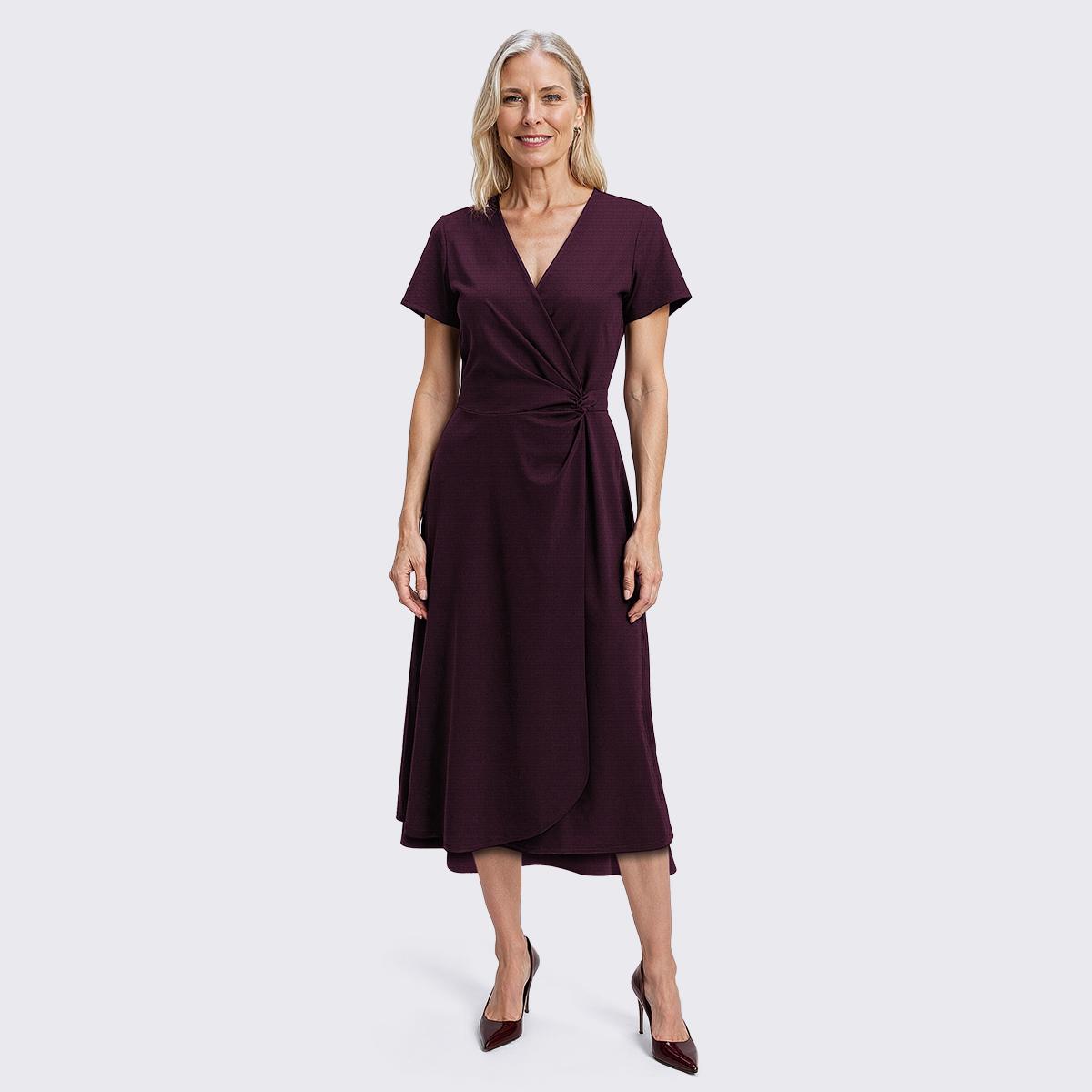 Click here for Womens Perceptions Short Sleeve Textured Side Knot... prices