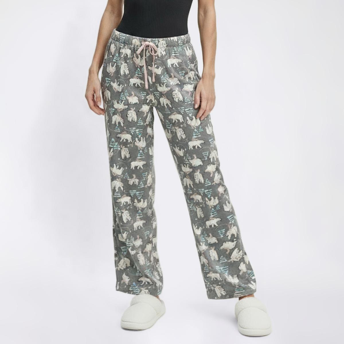 Click here for Petite Muk Luks(R) Bear Crawl Silky Velour Pajama... prices