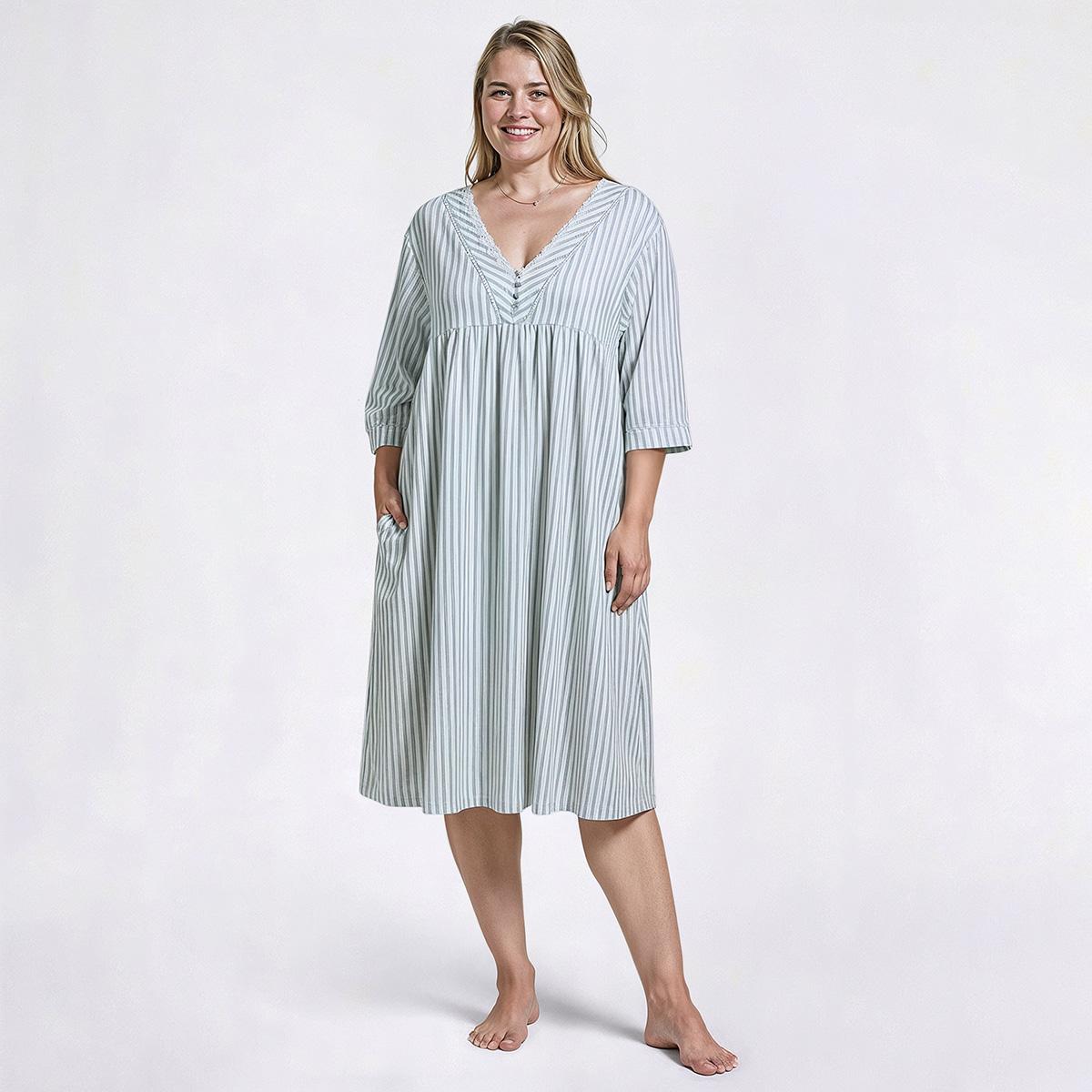 Click here for Plus Size Sophia by Rene Rofe(R) Striped Lace Trim... prices