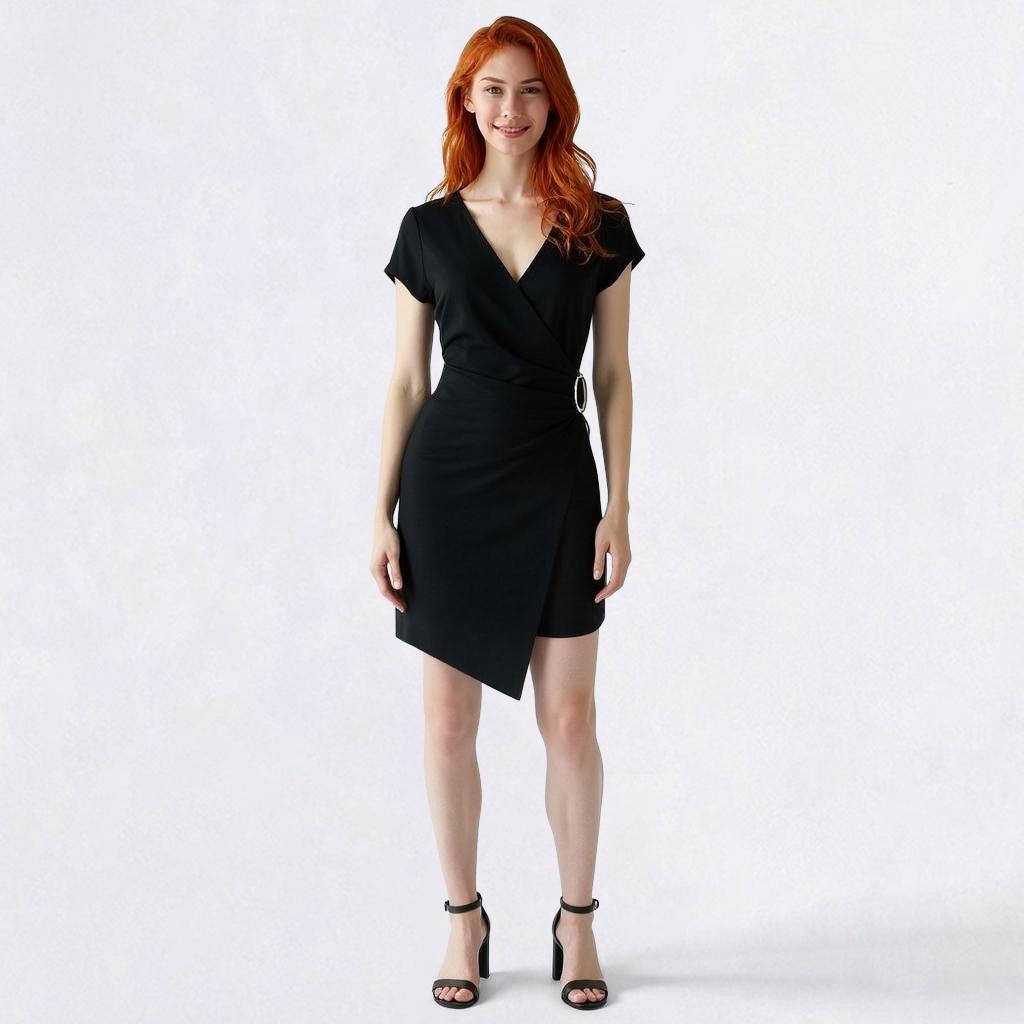 Click here for Juniors Madden Girl Cap Sleeve Wrap Asymmetrical D... prices