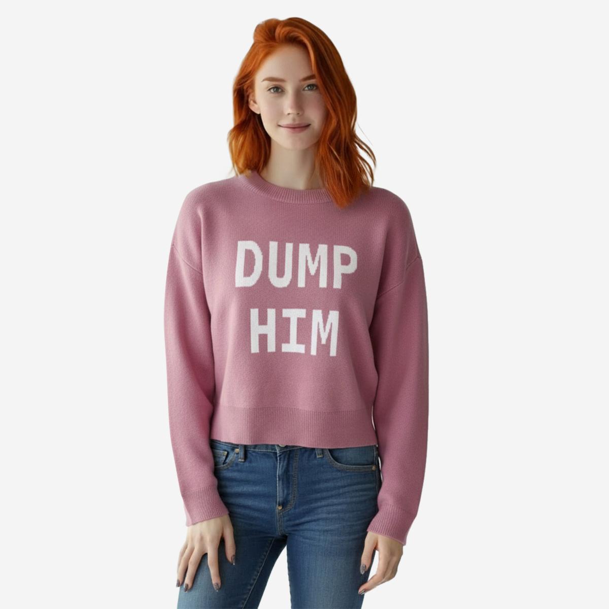 Click here for Juniors No Comment Graphic Dump Him Sweater prices