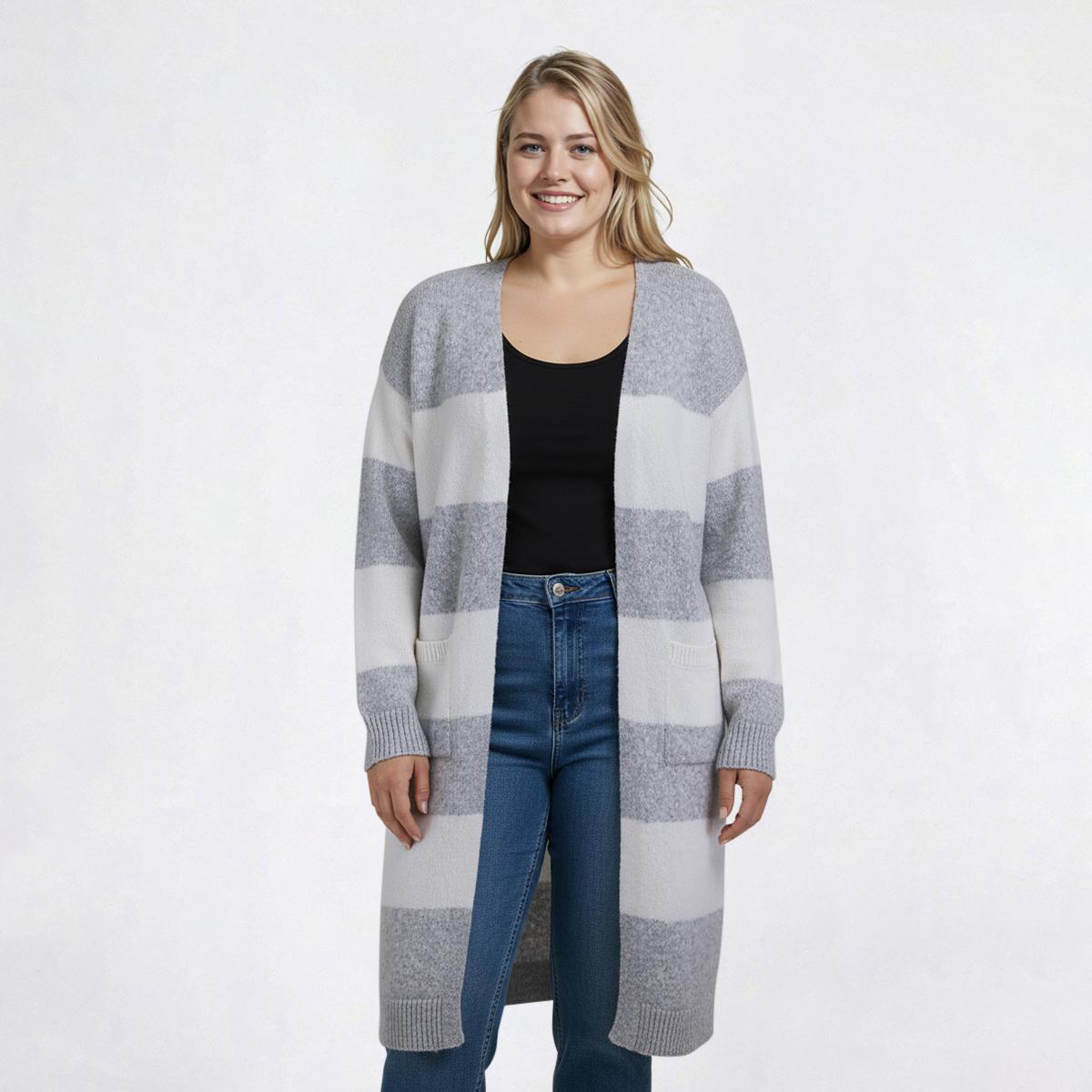 Click here for Juniors Madden Girl Wide Stripe Duster Cardigan wi... prices