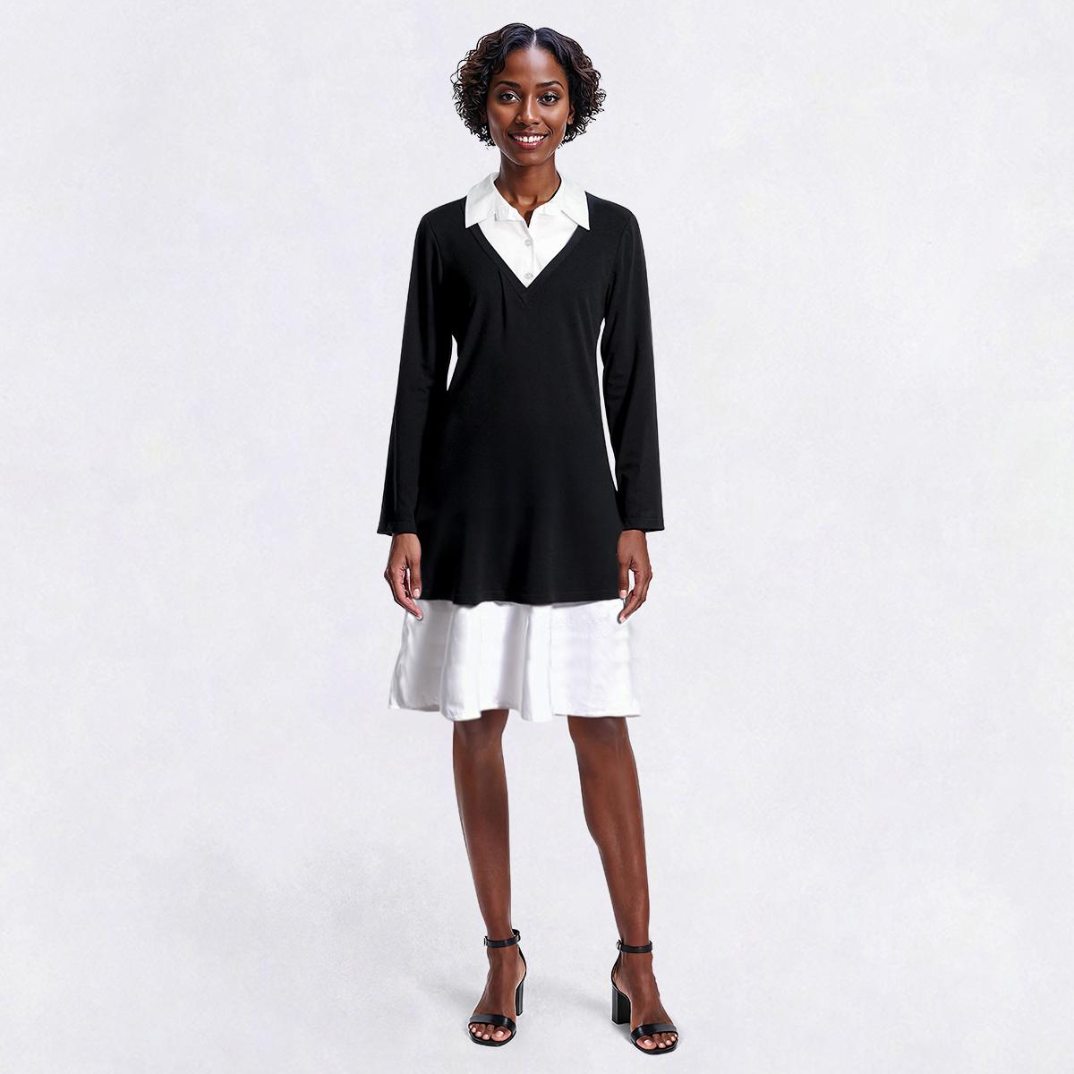 Click here for Womens Absolutely Famous Long Sleeve 2-In-1 Split... prices