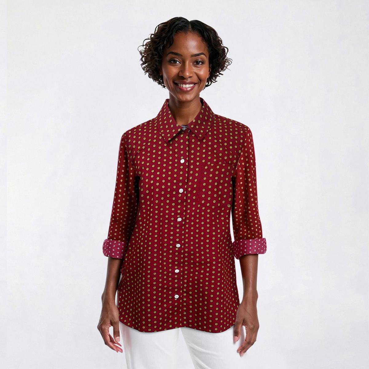 Womens Tommy Hilfiger Sport Foulard Roll Tab Casual Button Down