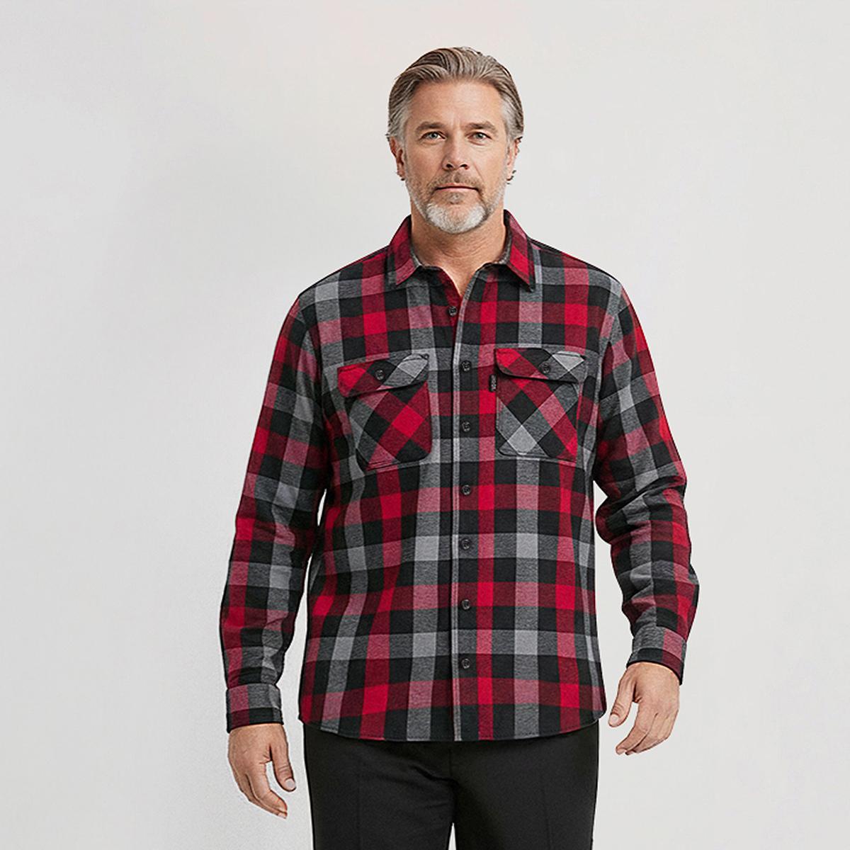 Click here for Mens Big & Tall FiveBrother(R) Flannel Shirt - Bur... prices