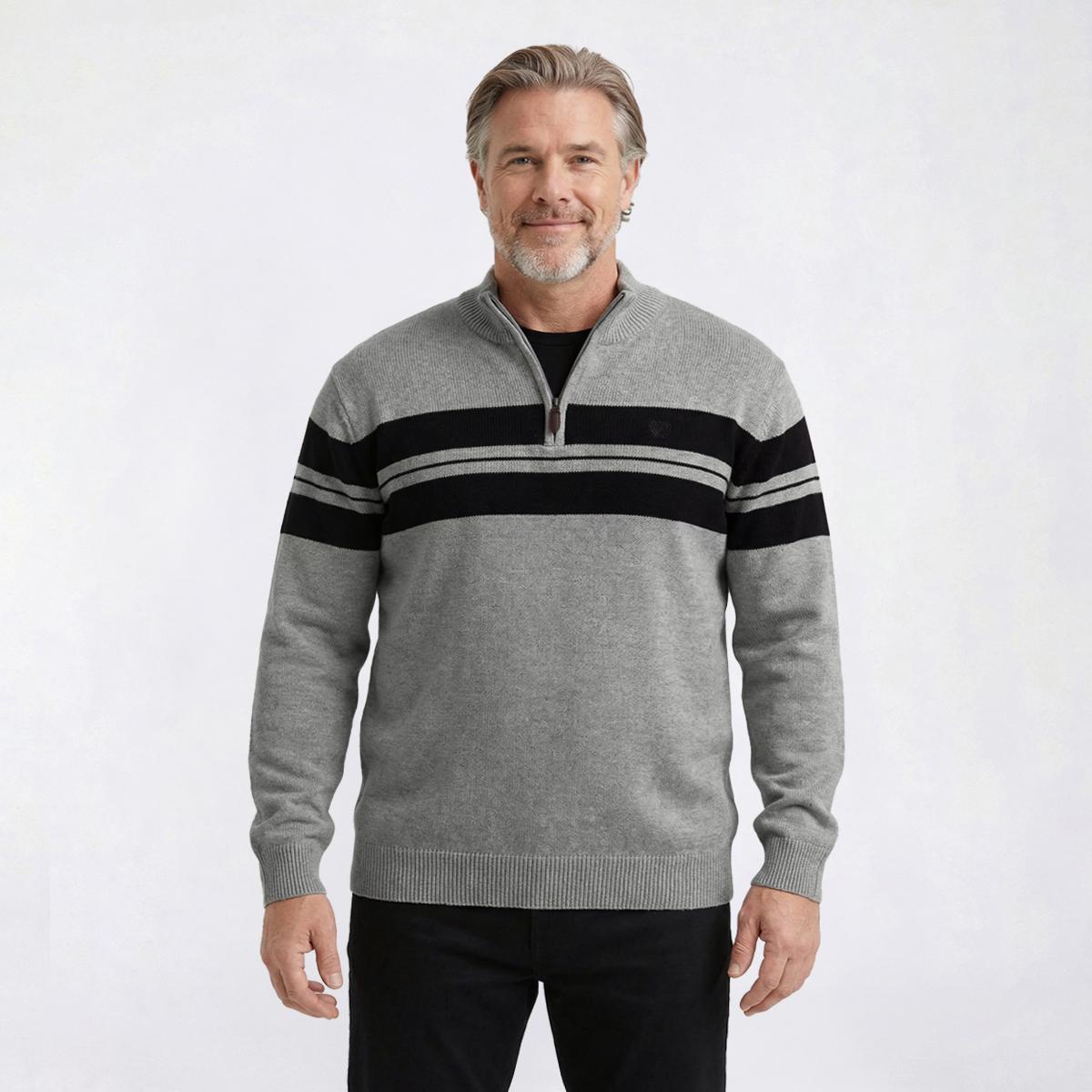 Click here for Mens Big & Tall Chaps 1/4 Zip Stripe Sweater prices