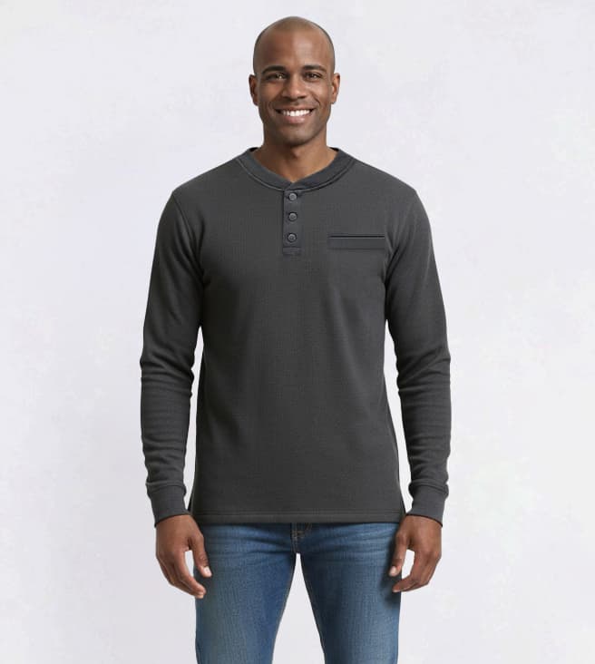 Click here for Mens Smiths Sherpa-Lined Thermal Henley prices