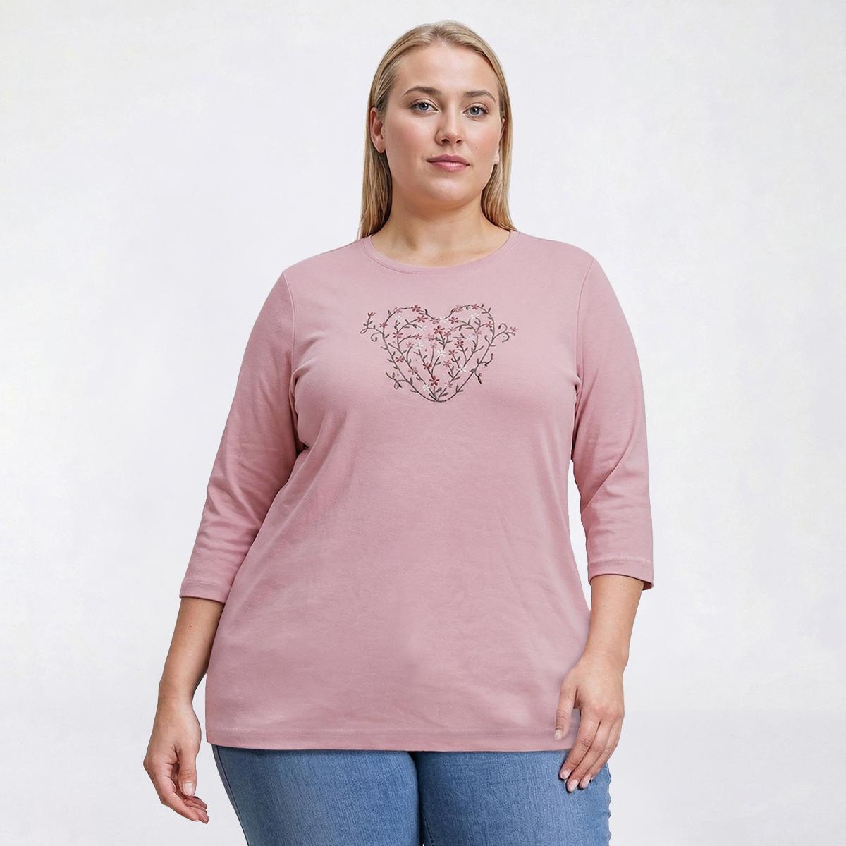 Click here for Plus Size Hasting & Smith 3/4 Sleeve Embroidered H... prices