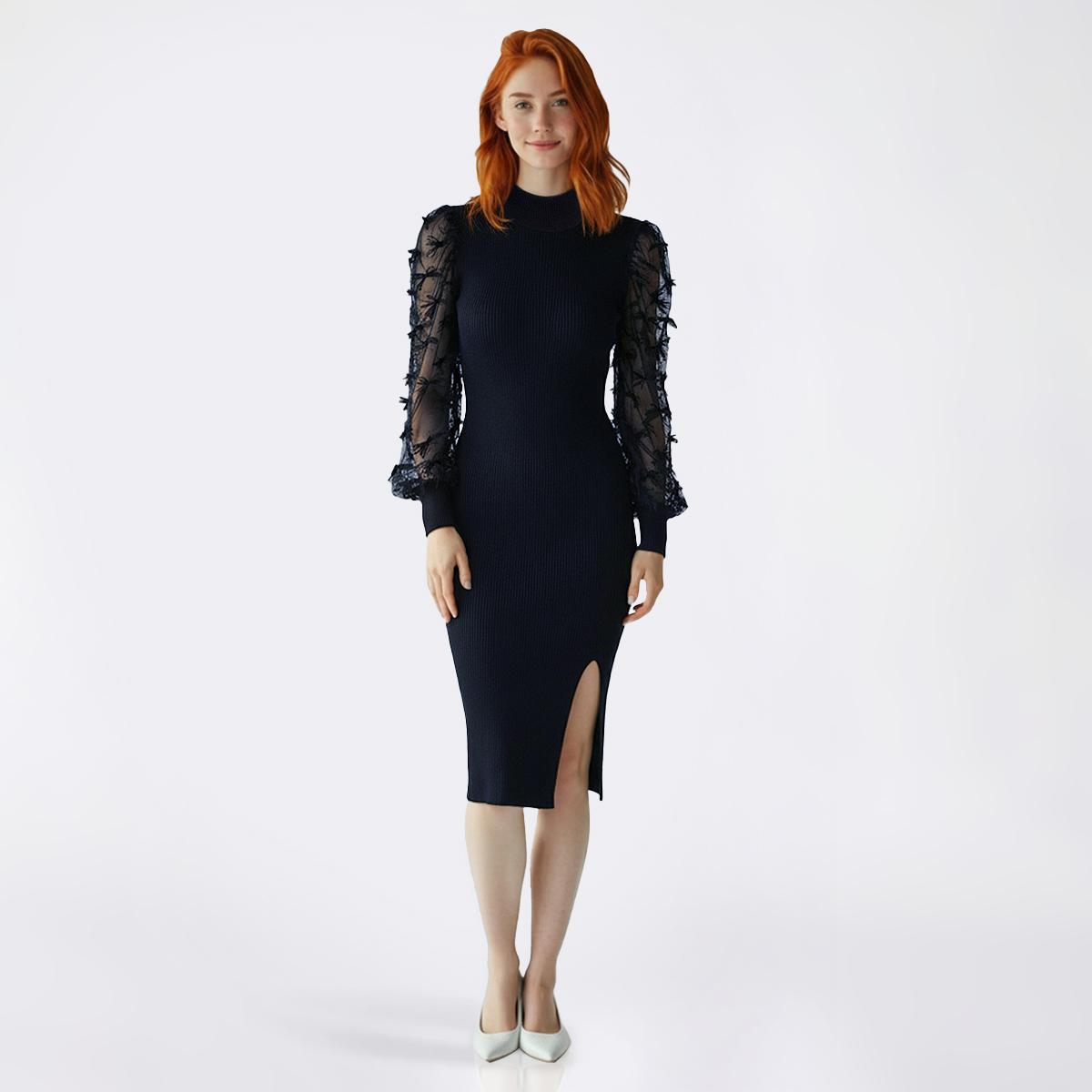 Click here for Juniors Madden Girl Mesh Sleeve Bow Applique Sheat... prices