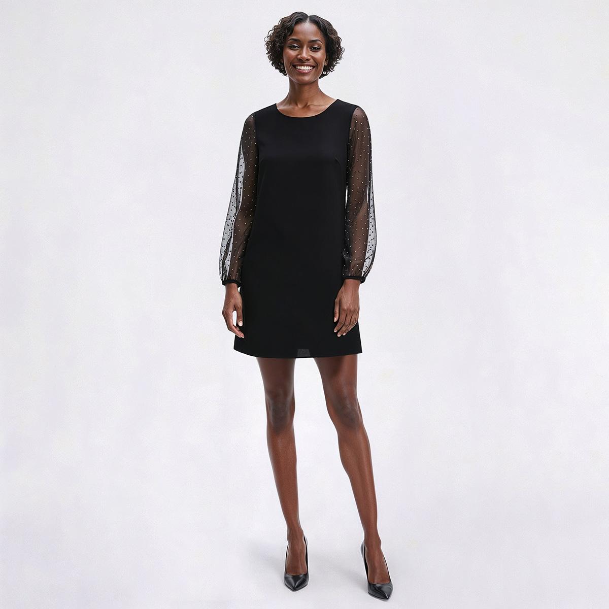 Click here for Womens MSK Long Sleeve Nailhead Sleeve Shift Dress prices