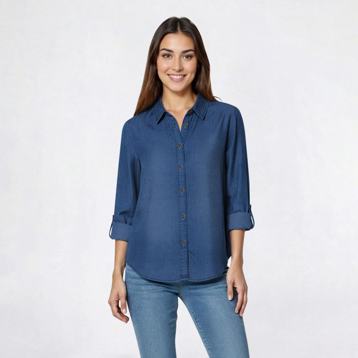 Click here for Petite Gloria Vanderbilt Amanda Denim Casual Butto... prices