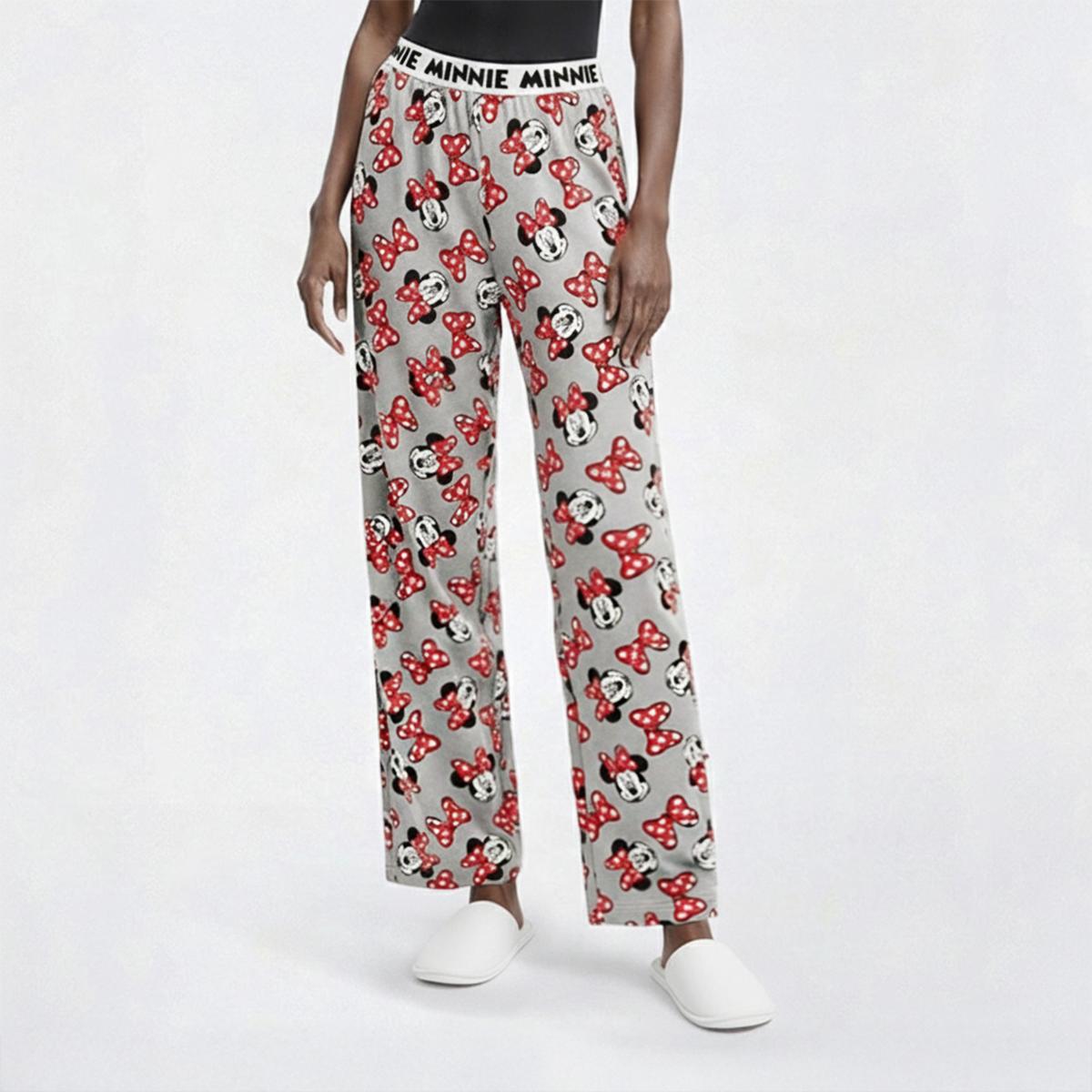 Womens Disney Minnie Polka Bow Toss Hacci Pajama Pants