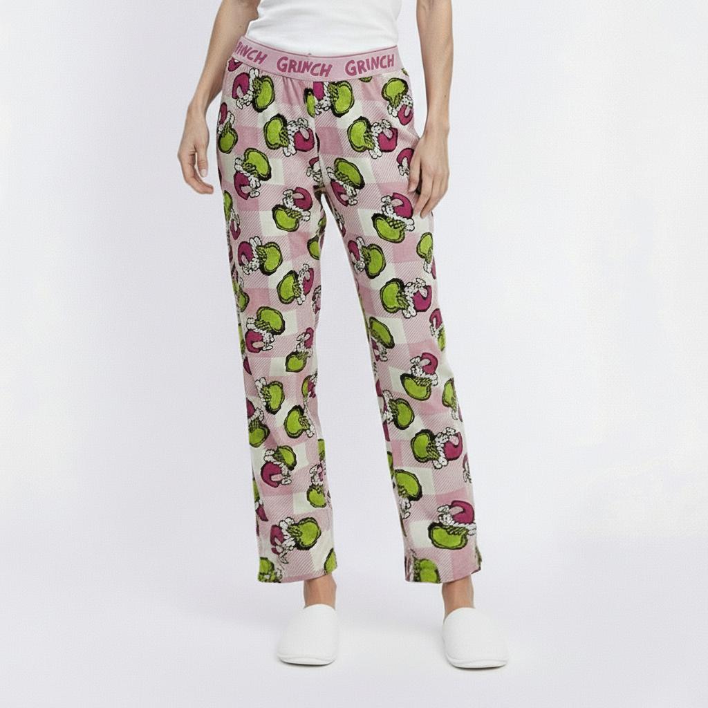 Click here for Womens Grinch Santa Plaid Toss Pajama Pants w/Logo... prices