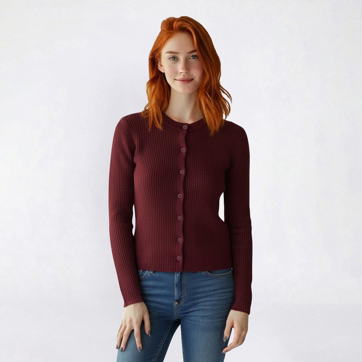 Click here for Juniors Pink Rose Mossy Grandma Crew Neck Button F... prices