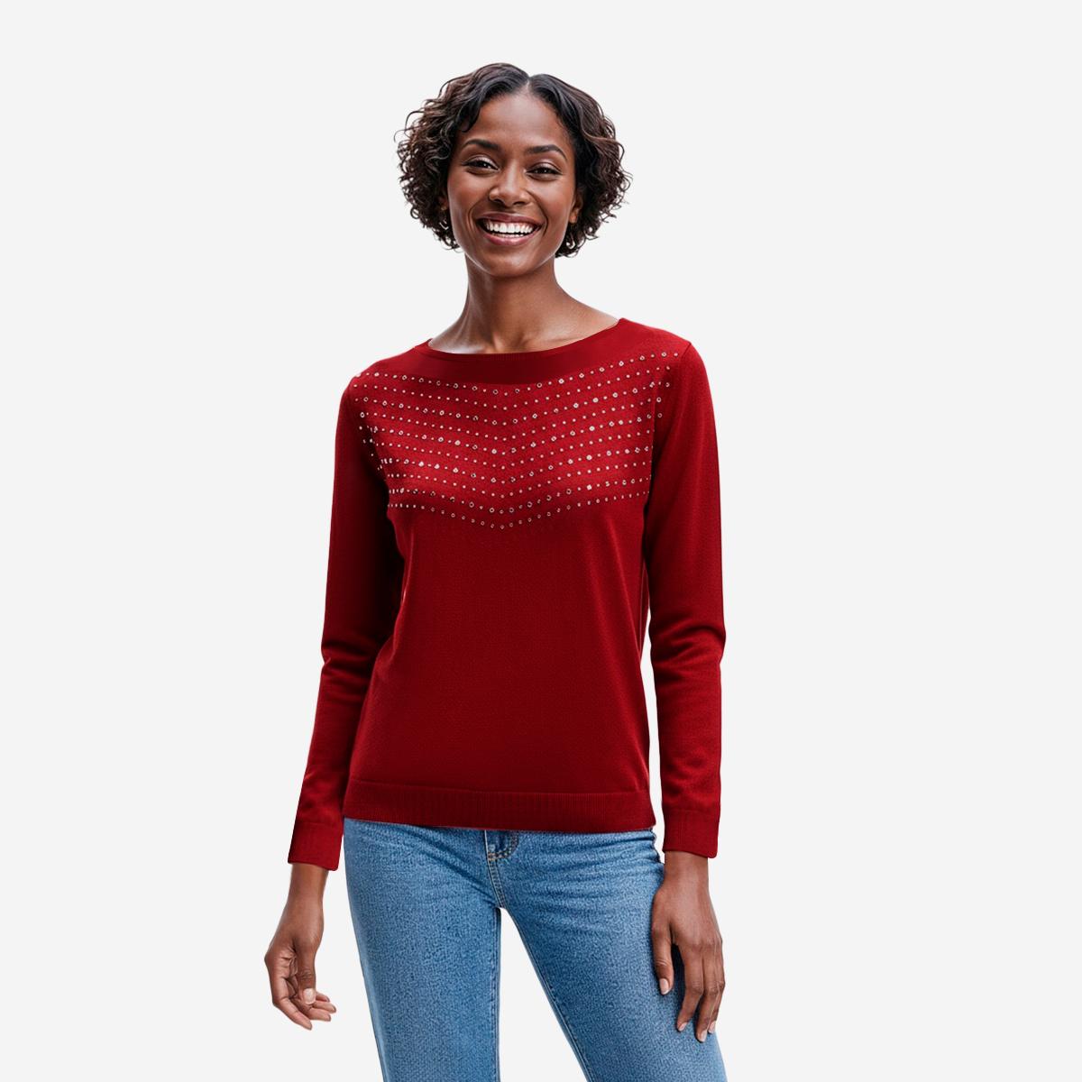 Click here for Petite Anne Klein Long Sleeve with Heatsets Embell... prices