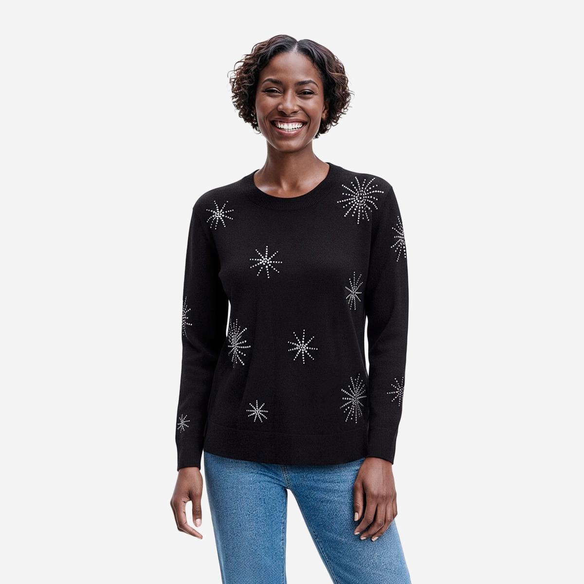 Click here for Petite Anne Klein Long Sleeve Heatset Crew Neck Sw... prices