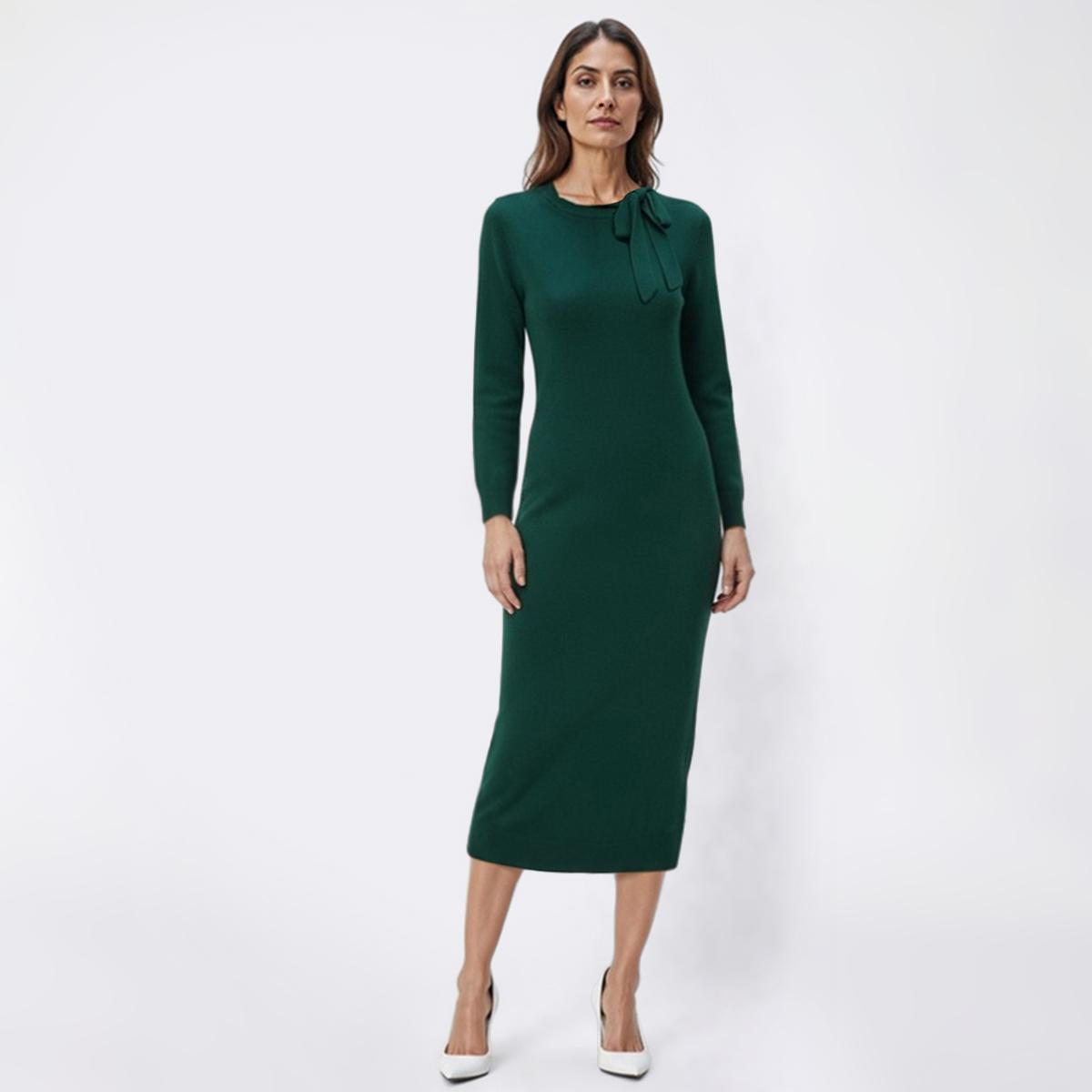 Click here for Womens Robbie Bee Long Sleeve Tie Neck Sweater Mid... prices