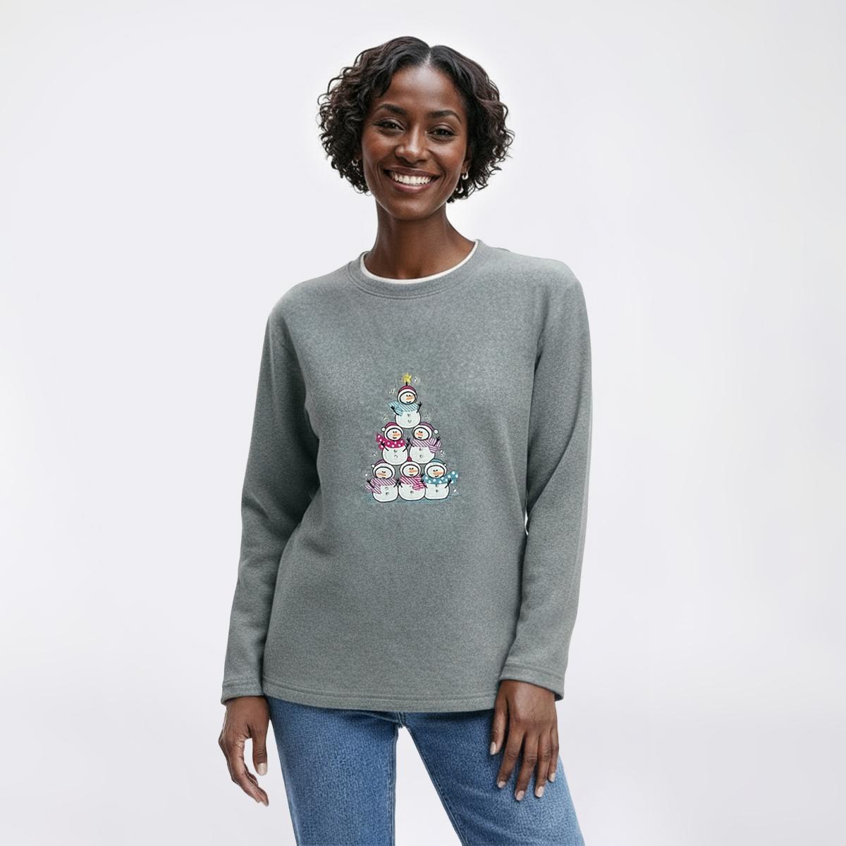 Click here for Petite Bonnie Evans Snowman Pyramid Polar Fleece S... prices