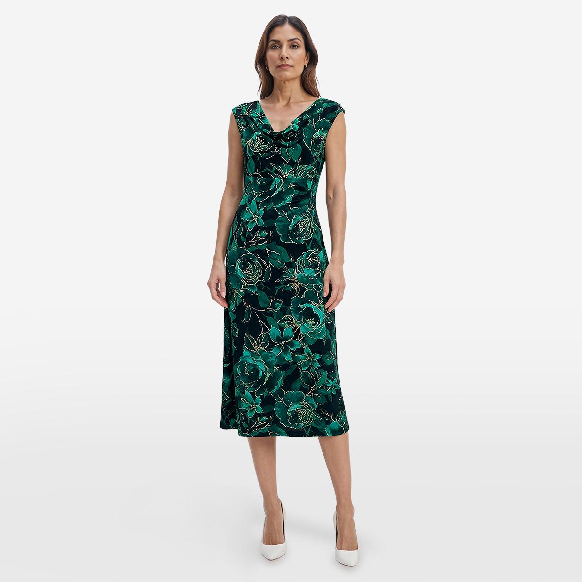 Click here for Womens Connected Apparel Sleeveless Foil Floral Mi... prices