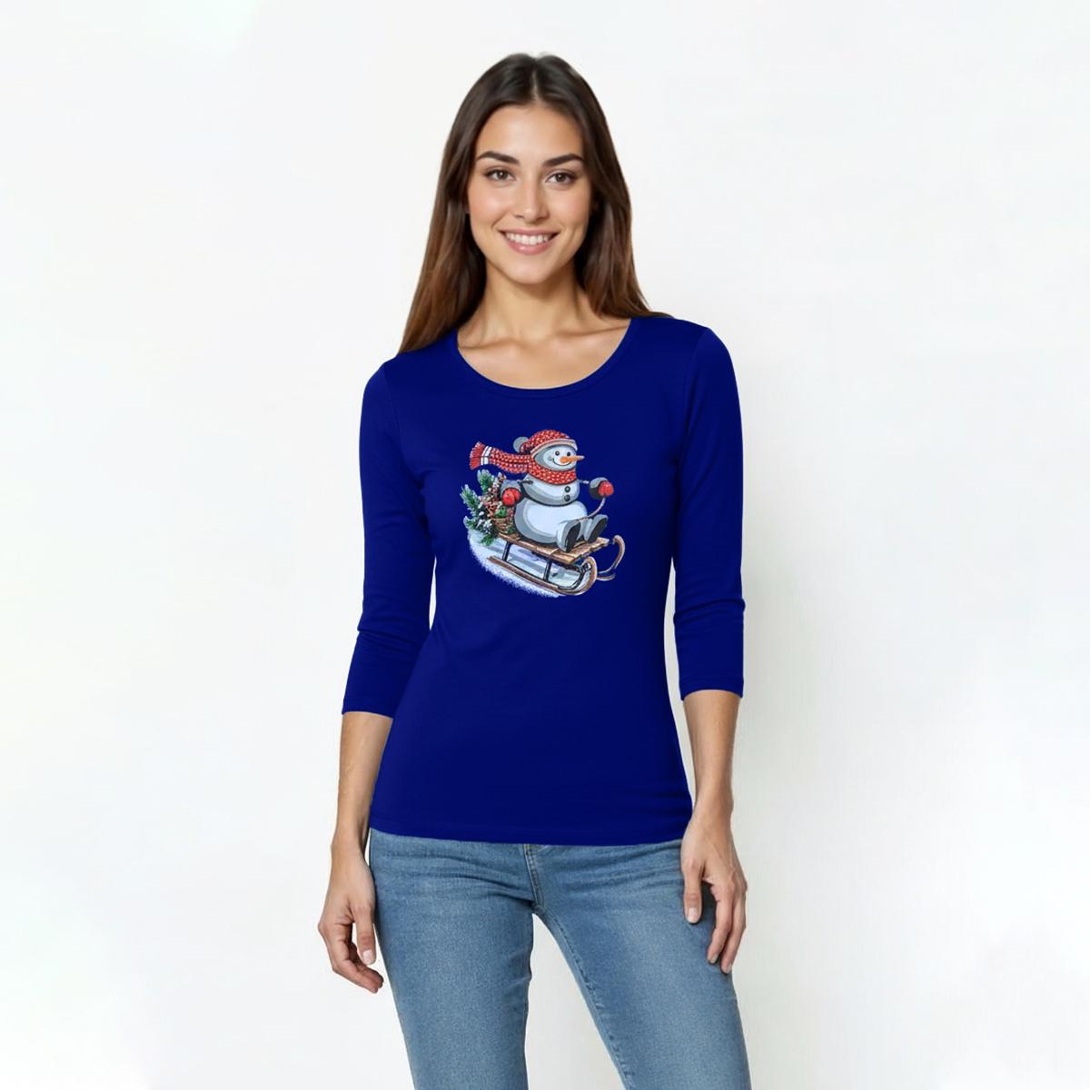 Click here for Petite Hasting & Smith 3/4 Sleeve Xmas Snowman On... prices