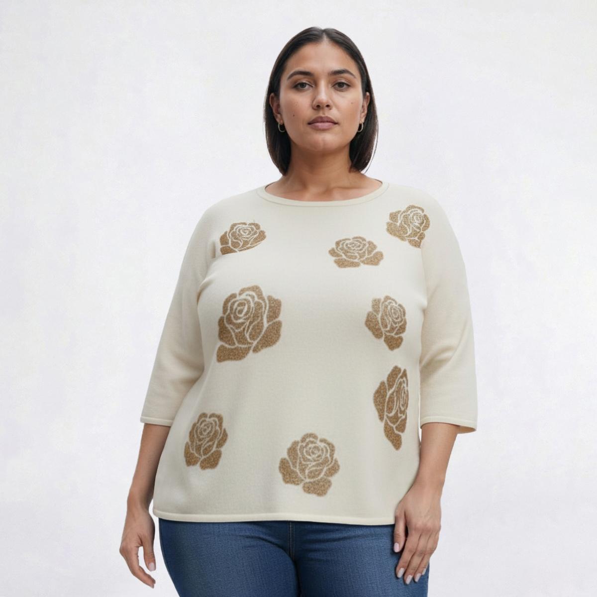 Click here for Plus Size Emily Daniels 3/4 Sleeve Glitter Poppies... prices
