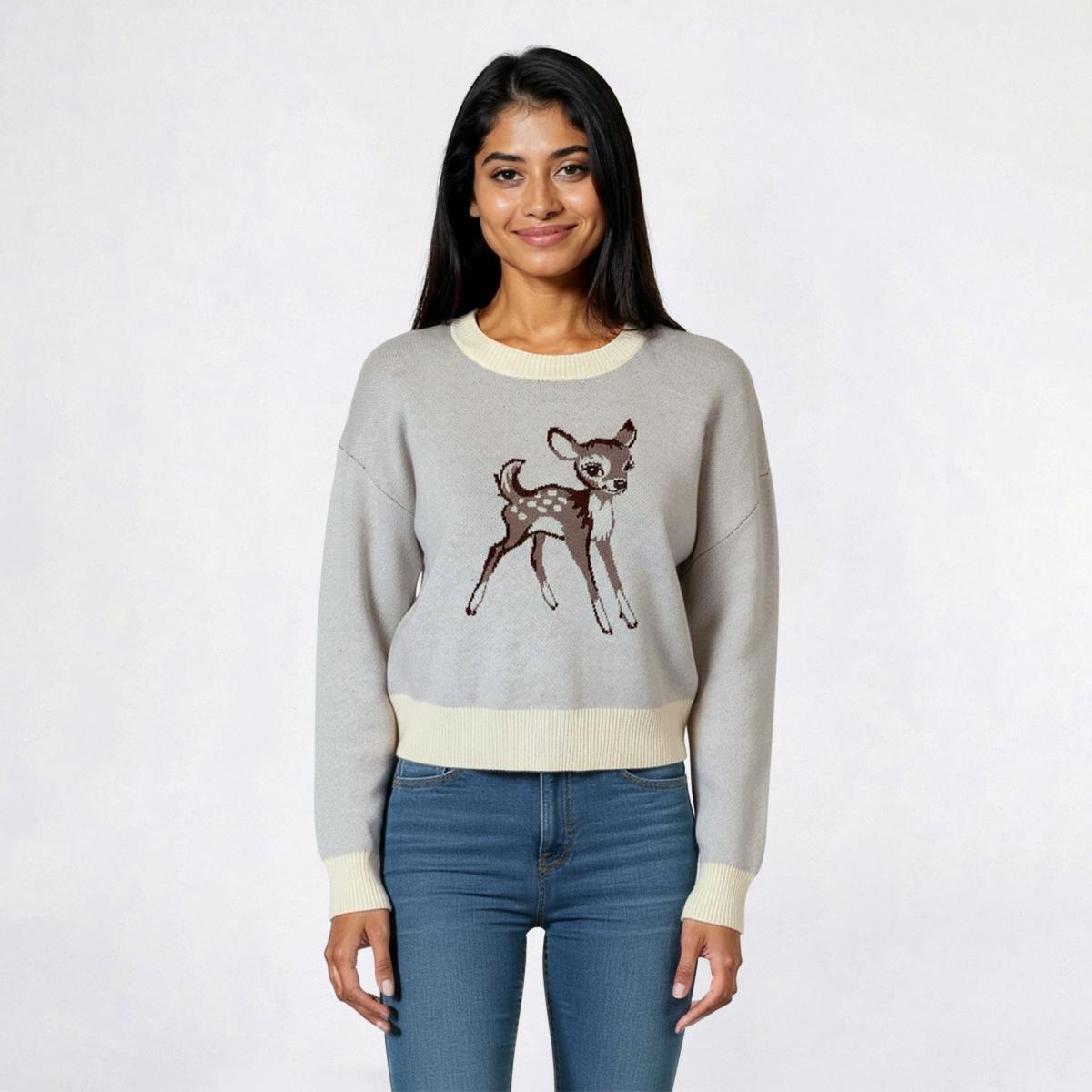 Click here for Juniors Madden Girl Jacquard Deer Crew Neck Sweate... prices