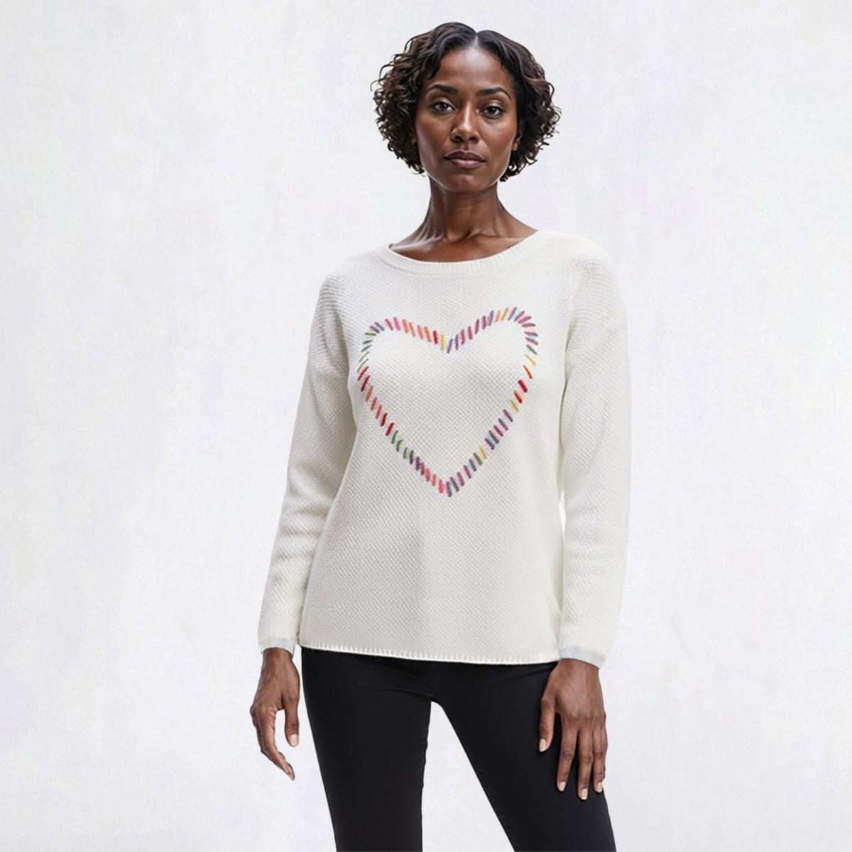 Click here for Womens Hanna & Grace Long Sleeve Embroidered Heart... prices