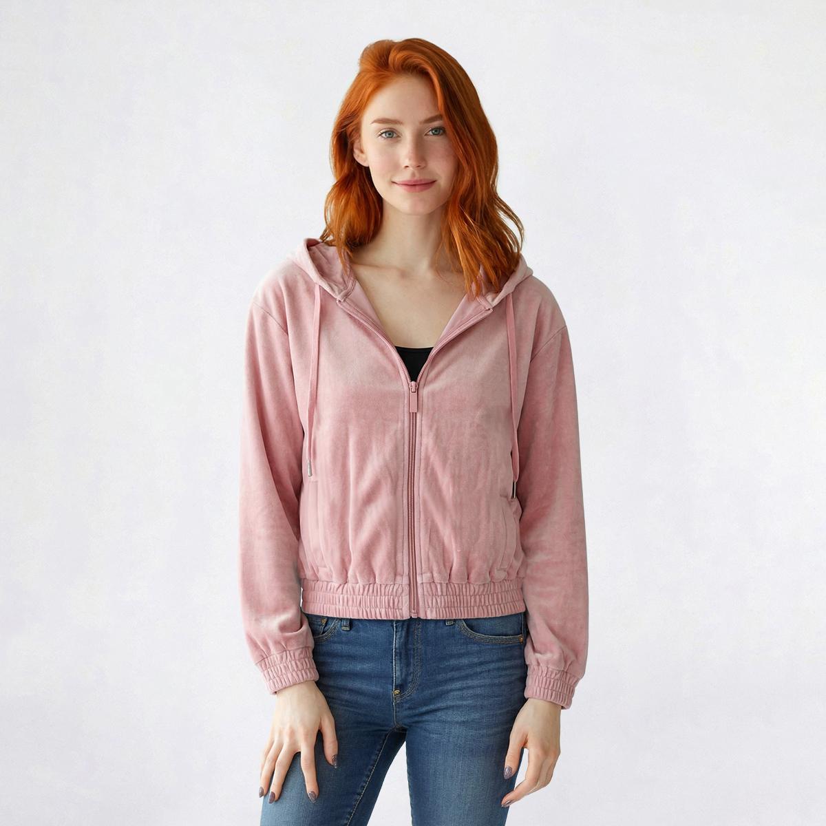 Click here for Juniors Love Tree Stretch Velvet Zip Hoodie prices