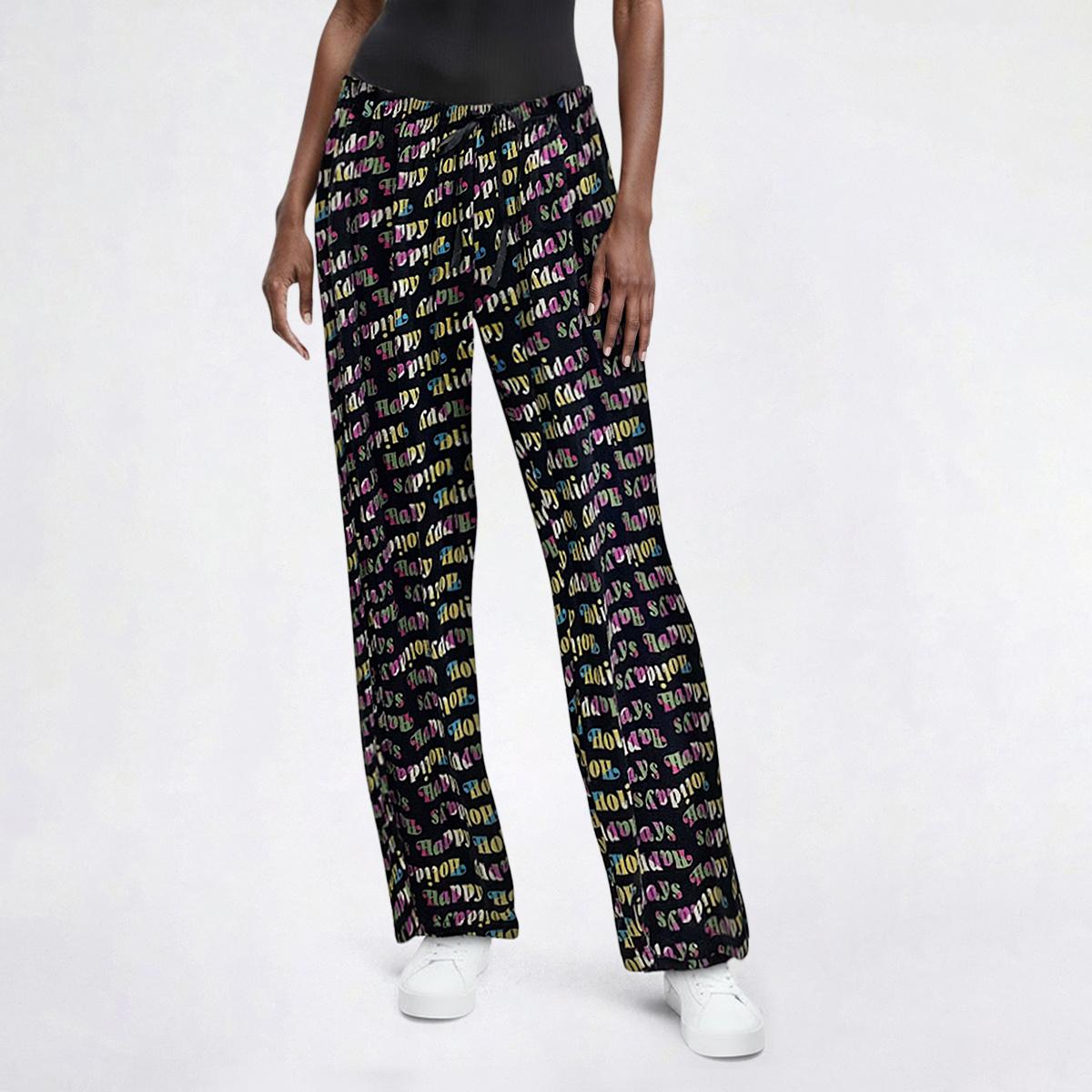 Click here for Womens Barely Pink Holiday Script Pajama Pants prices