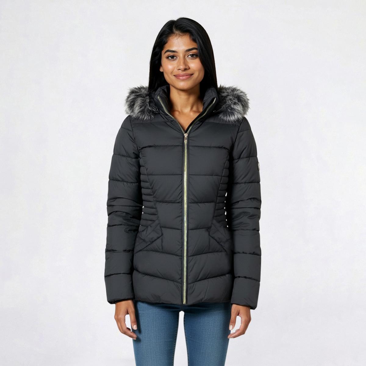 Click here for Juniors Snobbish Reversible Two Tone Fur Hood Wove... prices