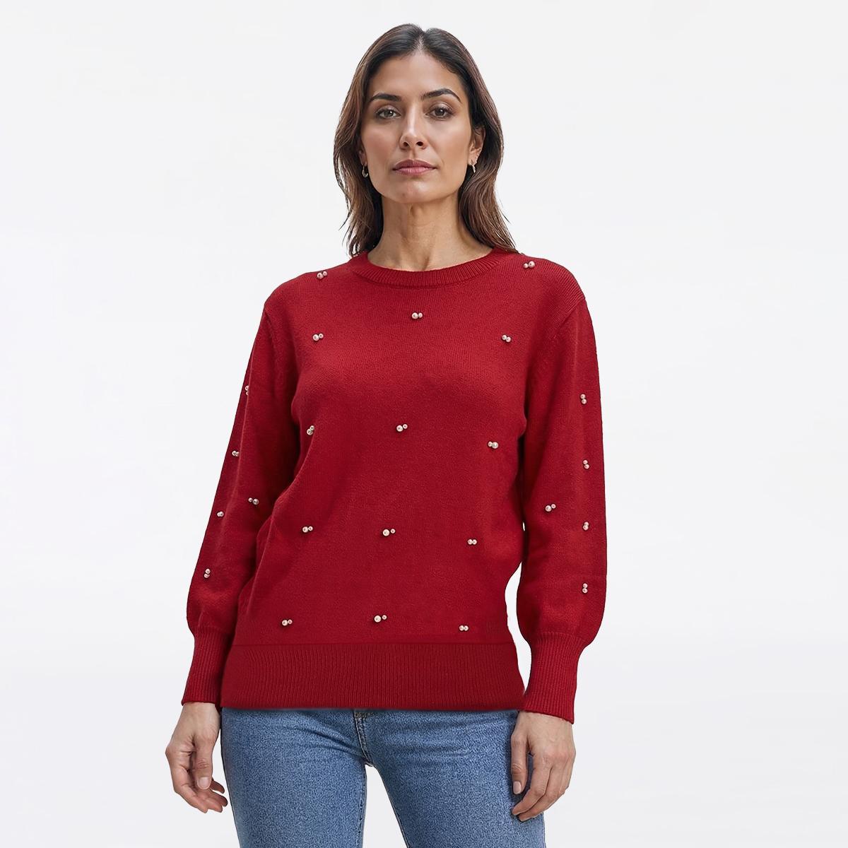 Click here for Womens Zac & Rachel Long Sleeve Pearl Pullover Swe... prices