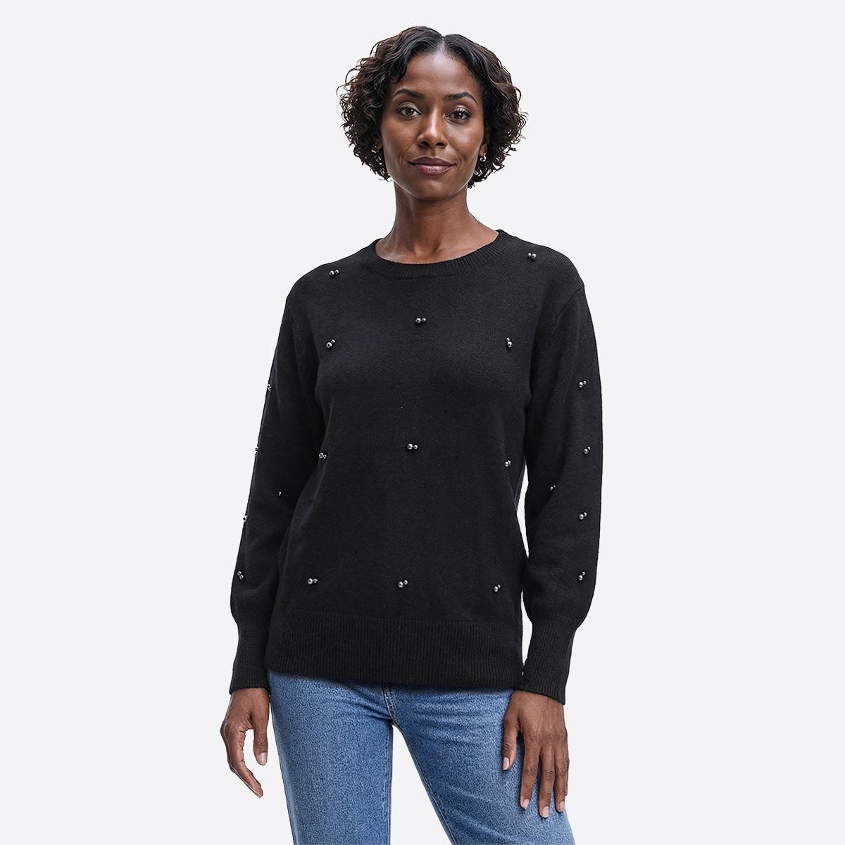 Click here for Womens Zac & Rachel Long Sleeve All Over Pearl Cre... prices