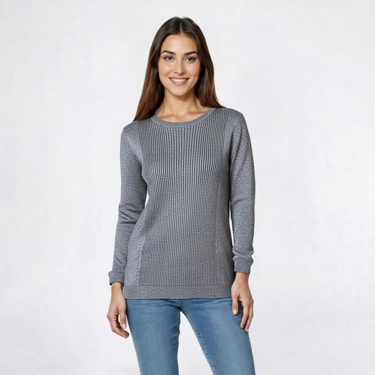 Click here for Womens Tint & Shadow Long Sleeve Lurex Sweater prices