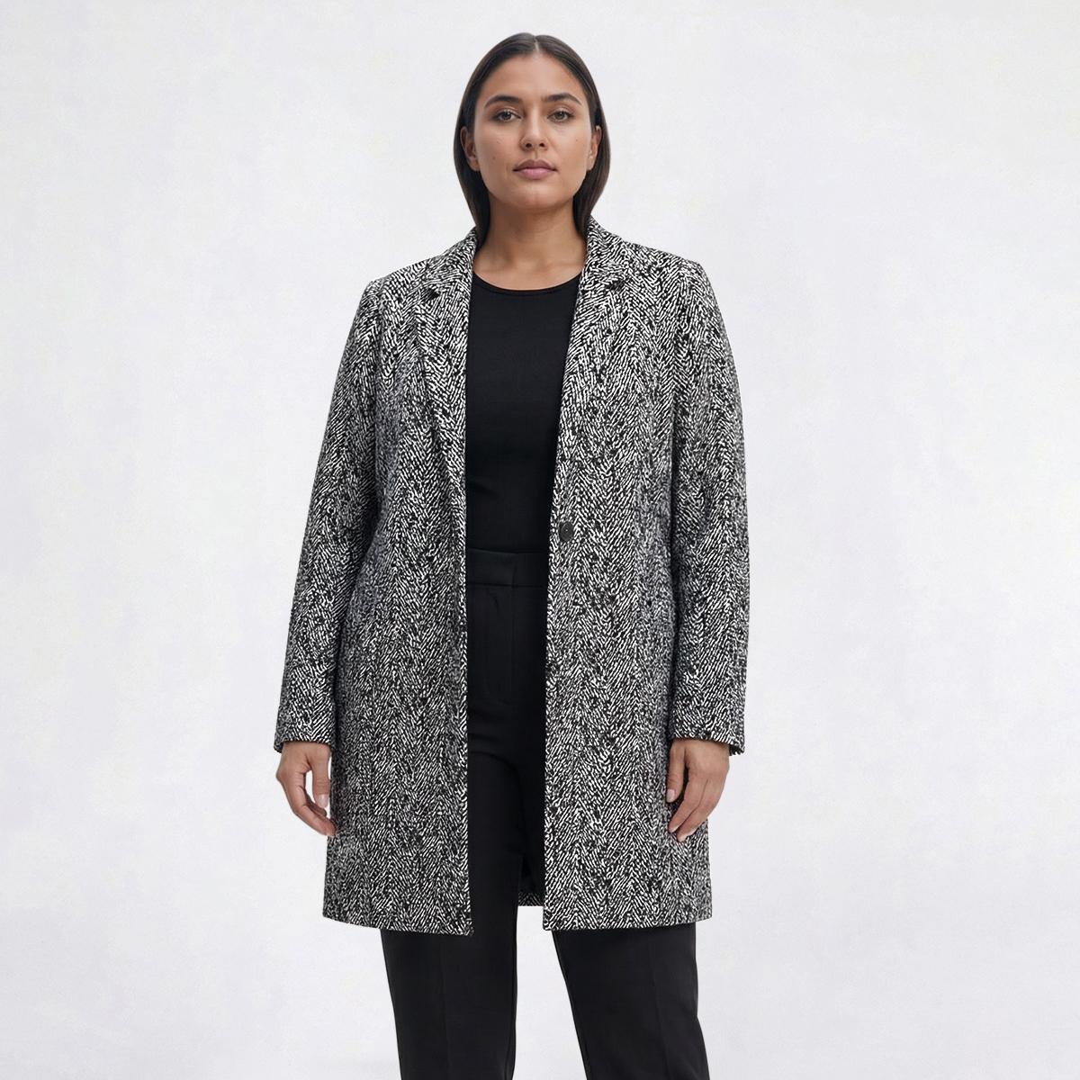 Click here for Plus Size Kasper Long Sleeve Knit Jacquard Topper... prices