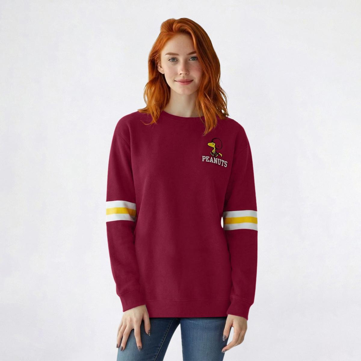 Click here for Juniors Freeze Peanuts Arm Band Fleece Pullover Sw... prices