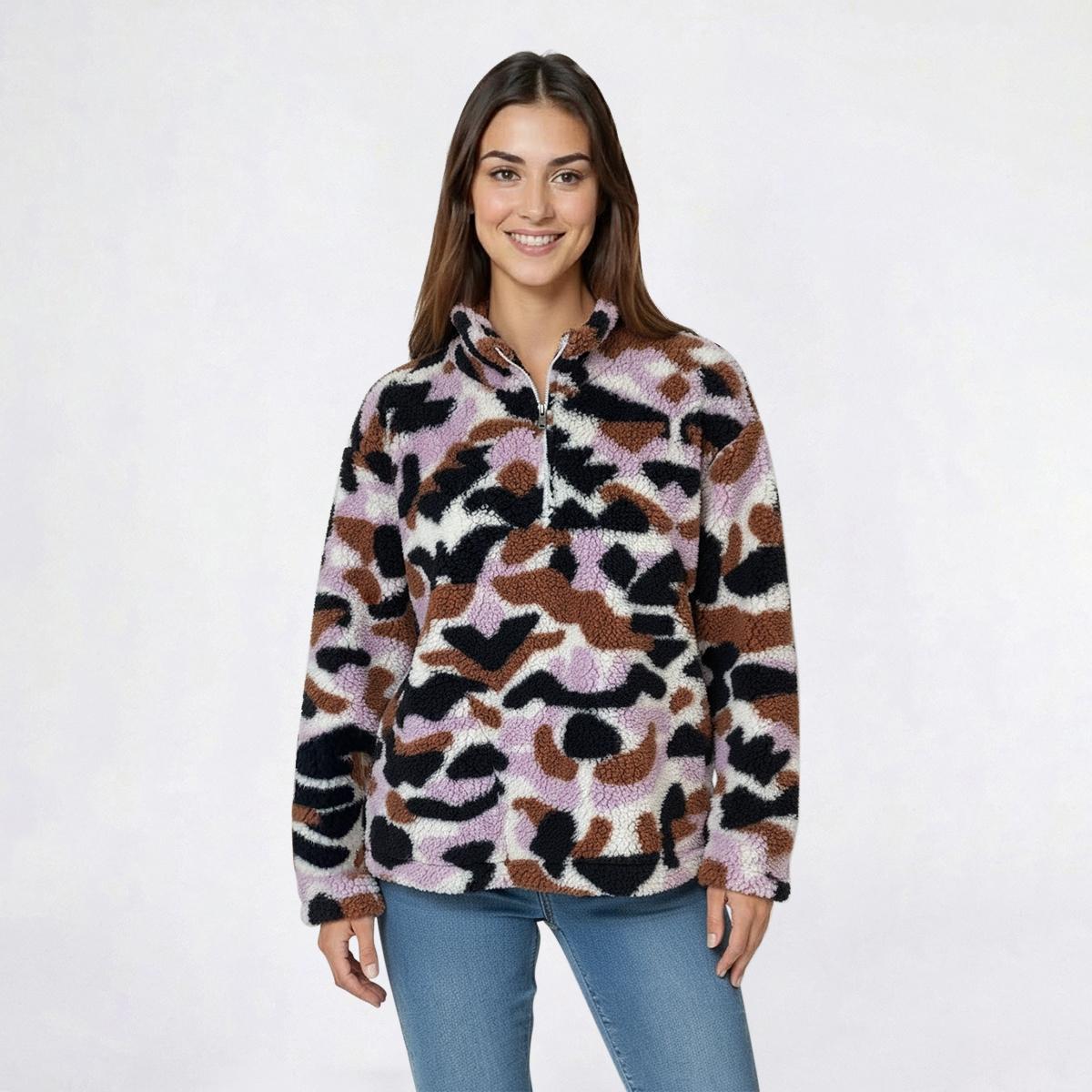 Click here for Womens Remi James Abstract Camo Double Sided Sherp... prices