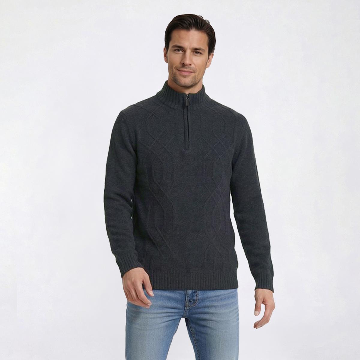 Click here for Mens Chaps Heather Chest Stripe 1/4 Zip Sweater prices