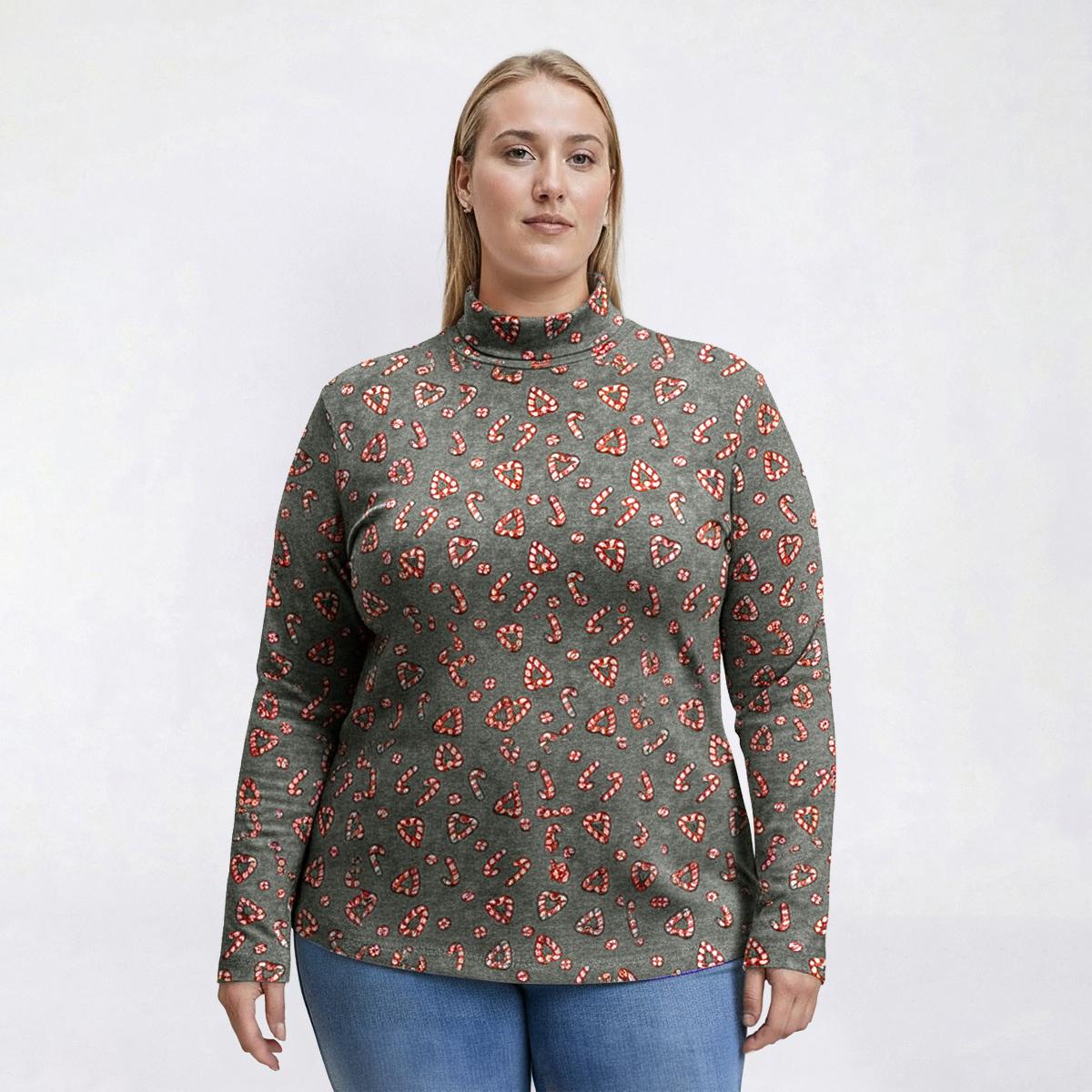 Click here for Plus Size Inner Circle Turtleneck Candy Cane Heart... prices