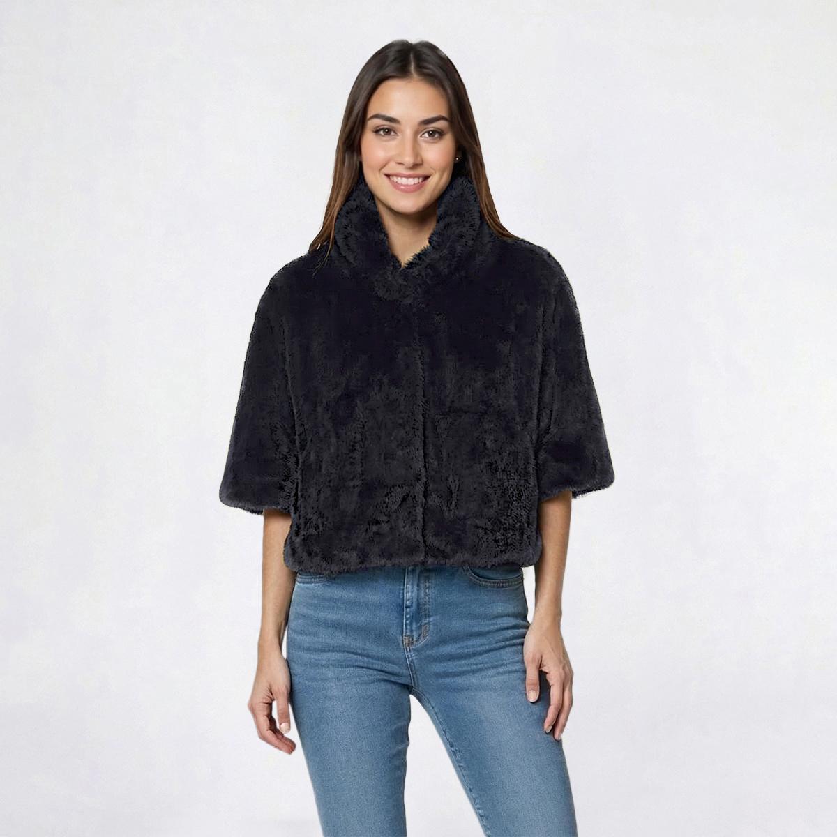 Click here for Womens Nina Leonard Faux Fur Capelet prices