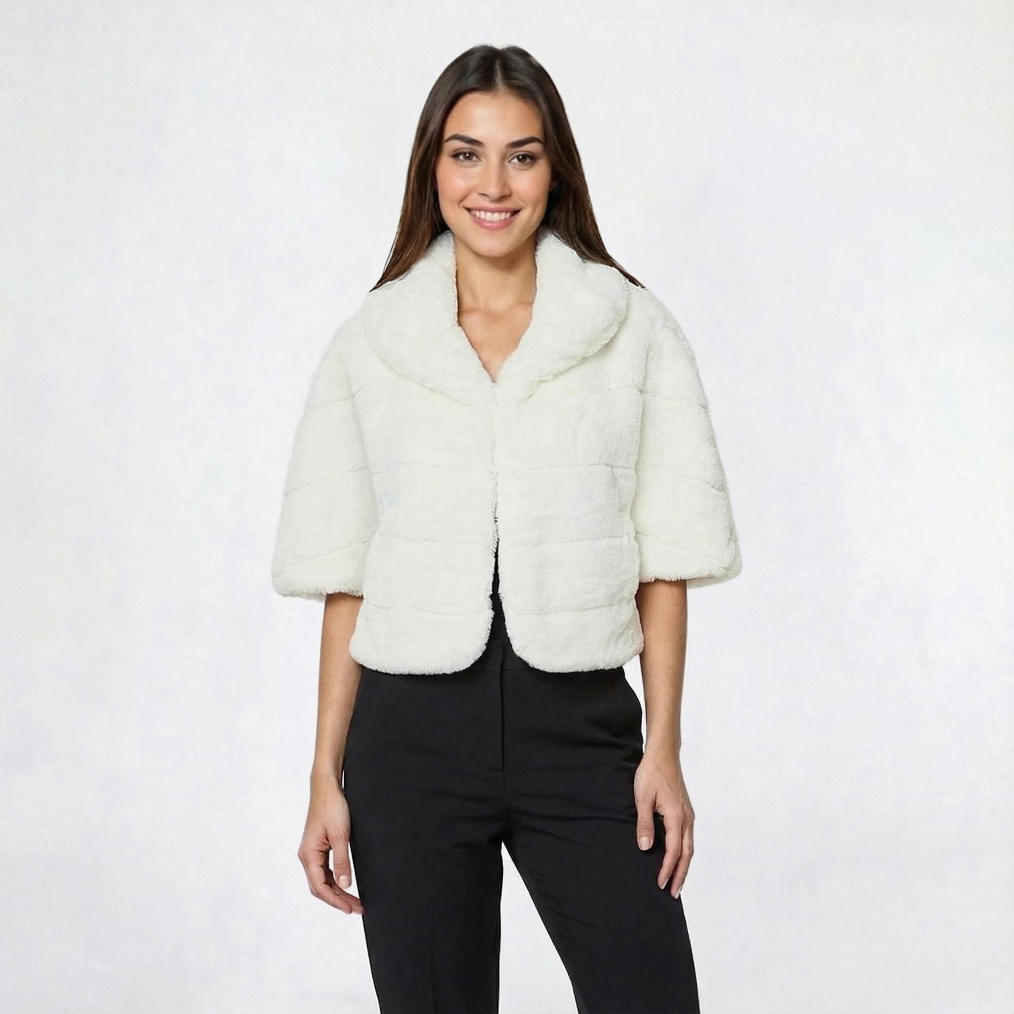 Click here for Womens Nina Leonard Collar Faux Fur Capelet prices