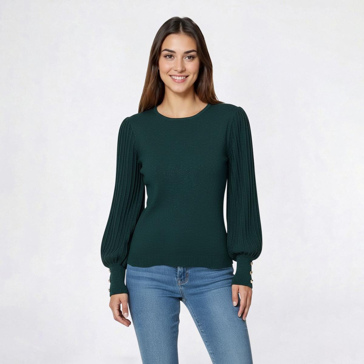 Click here for Womens Nanette Lepore Long Ribbed Sleeve Lurex Swe... prices