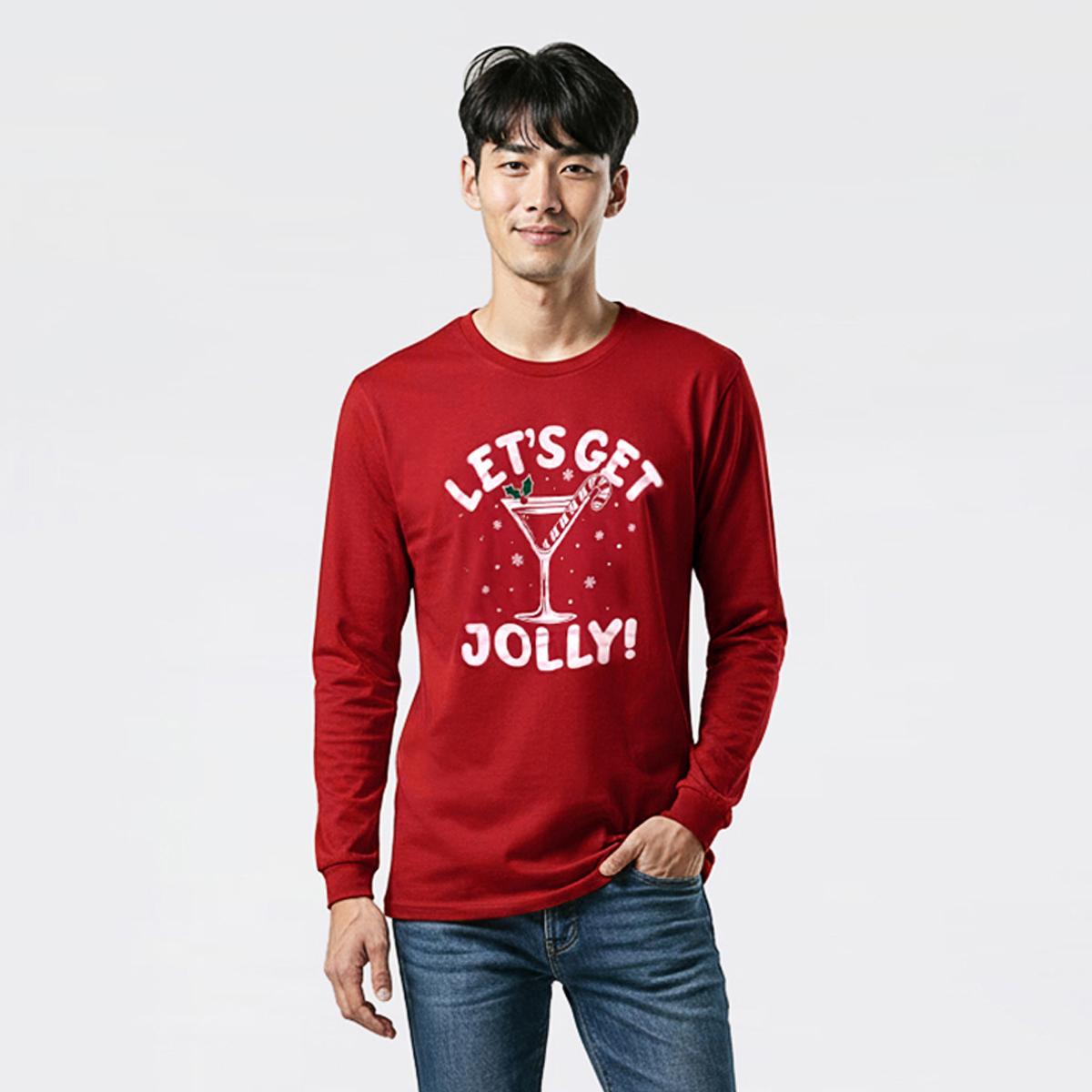 Click here for Young Mens Lets Get Jolly Long Sleeve Graphic Tee prices