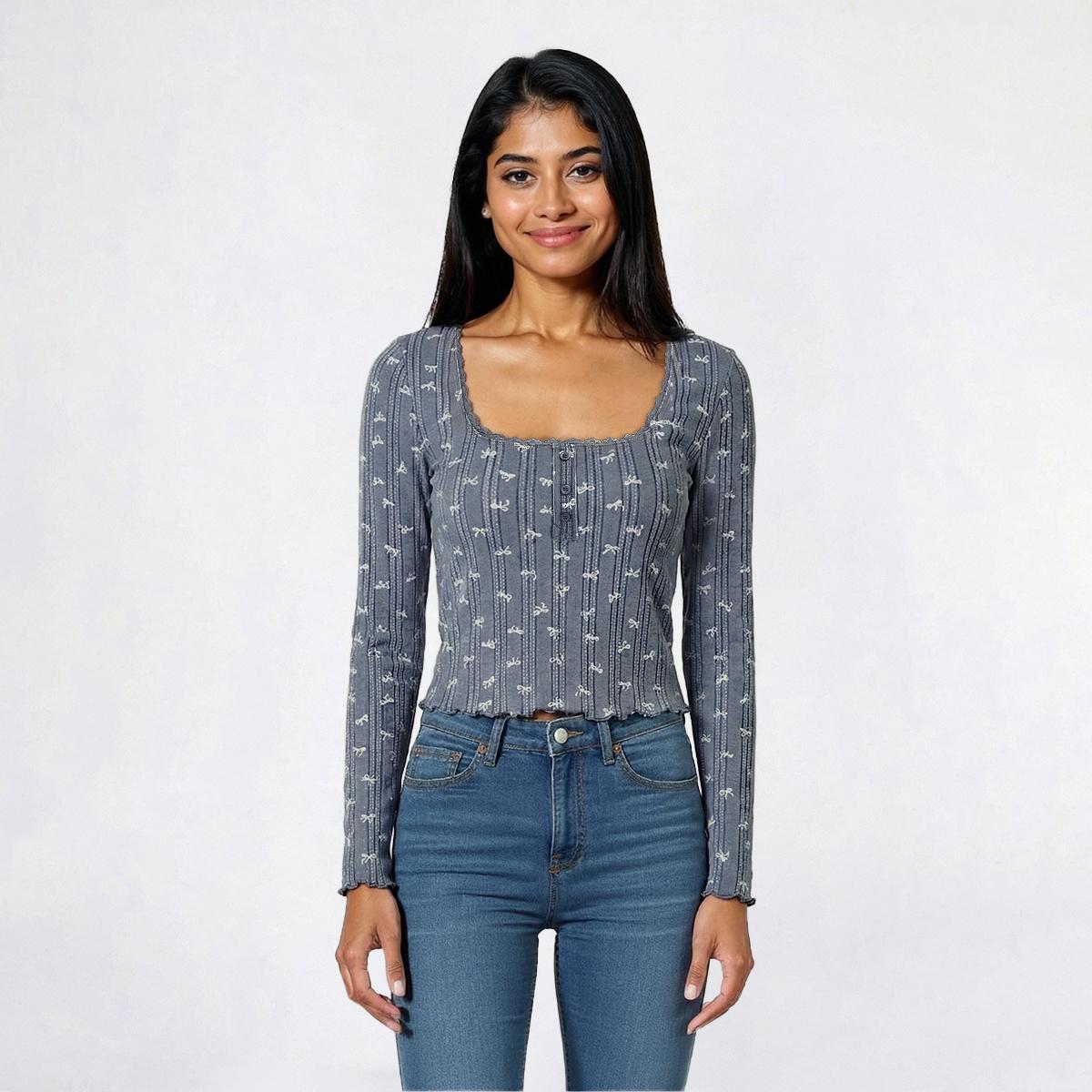 Click here for Juniors Pink Rose Pointelle Hacci Lace Trim Bow Cr... prices